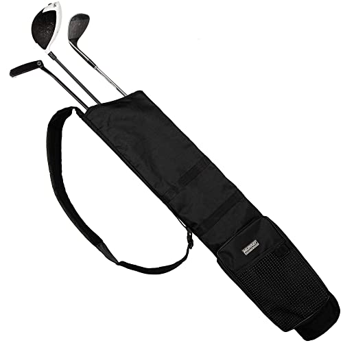 Murray Sporting Goods Golf Sunday Bag | Black Lightweight Travel Carry Sunday Golf Bag with Cushioned Shoulder Strap for Driving Range Practice Easy Transport - for Beginners, Youth, Adult or Seniors