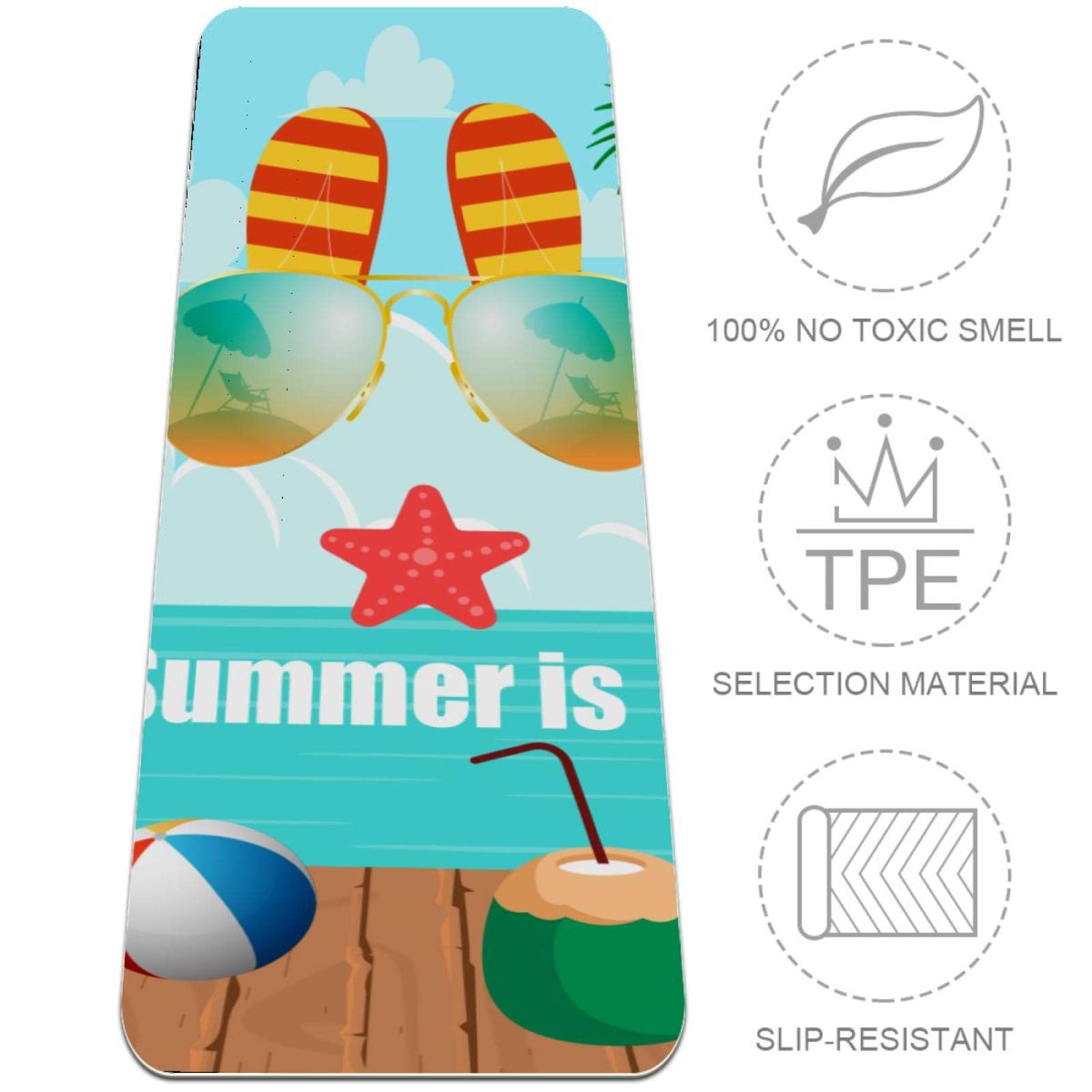 Yoga Mat, Yoga Mats for Home Workout, Workout Mat, Exercise Mats, Pilates Mat, Summer Is Here