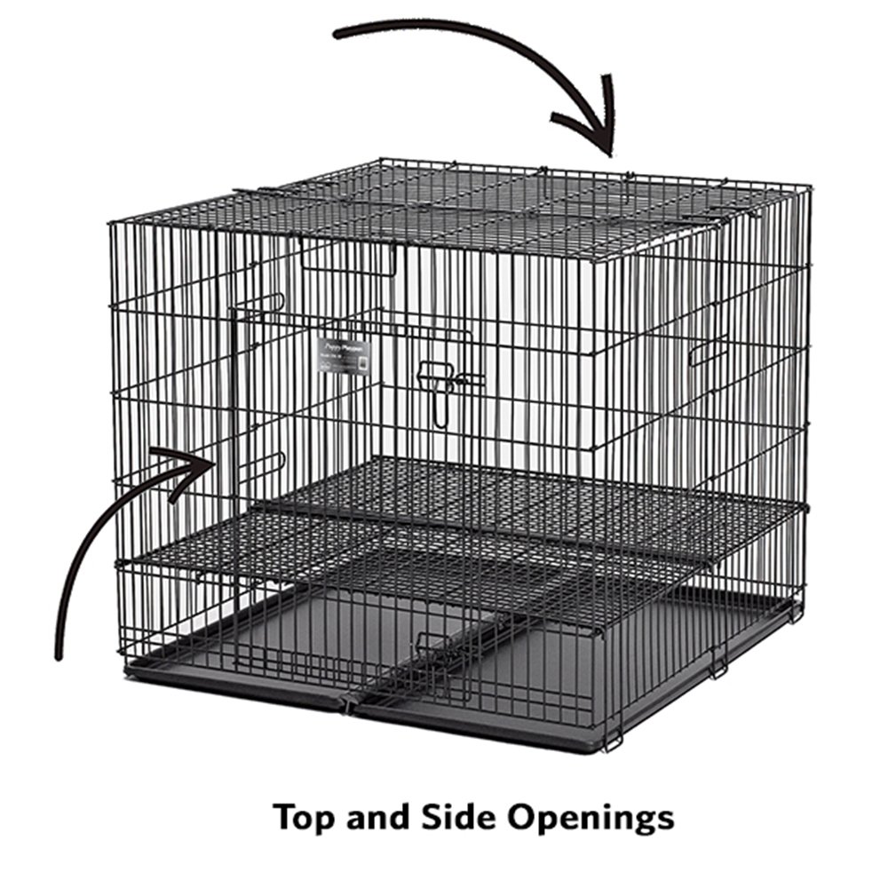MidWest Homes for Pets Puppy Playpen Crate - 236-05 Grid & Pan Included, BLACK