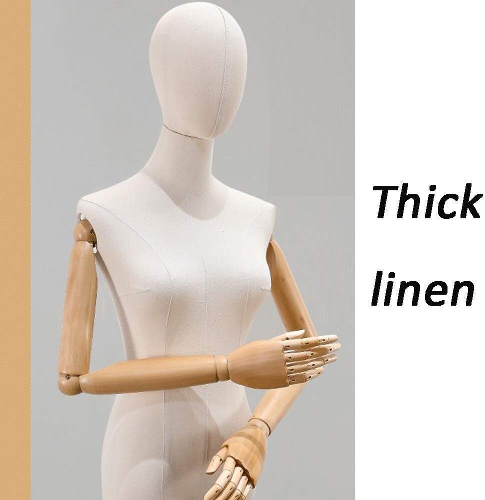 Mannequin Torso Mannequin Dress Form Torso Female Tailors Dummy Mannequin Dressmakers Dummies Display Bust with Arm Active Suitable for Clothing Show (Black Medium) (Blac