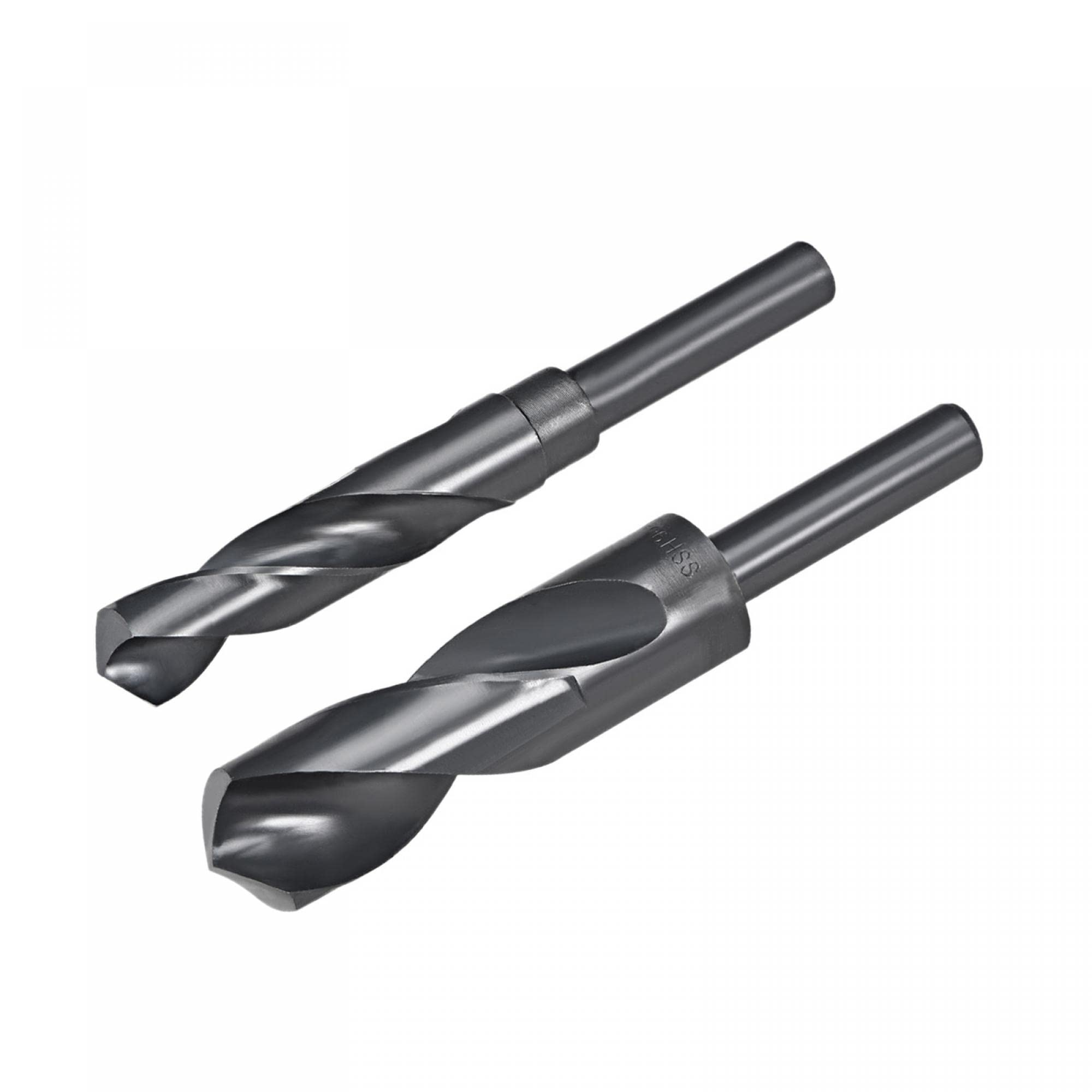 uxcell 26mm 27mm Reduced Shank Drill Bit High Speed Steel 6542 Black Oxide with 1/2 Inch Straight Shank 2pcs