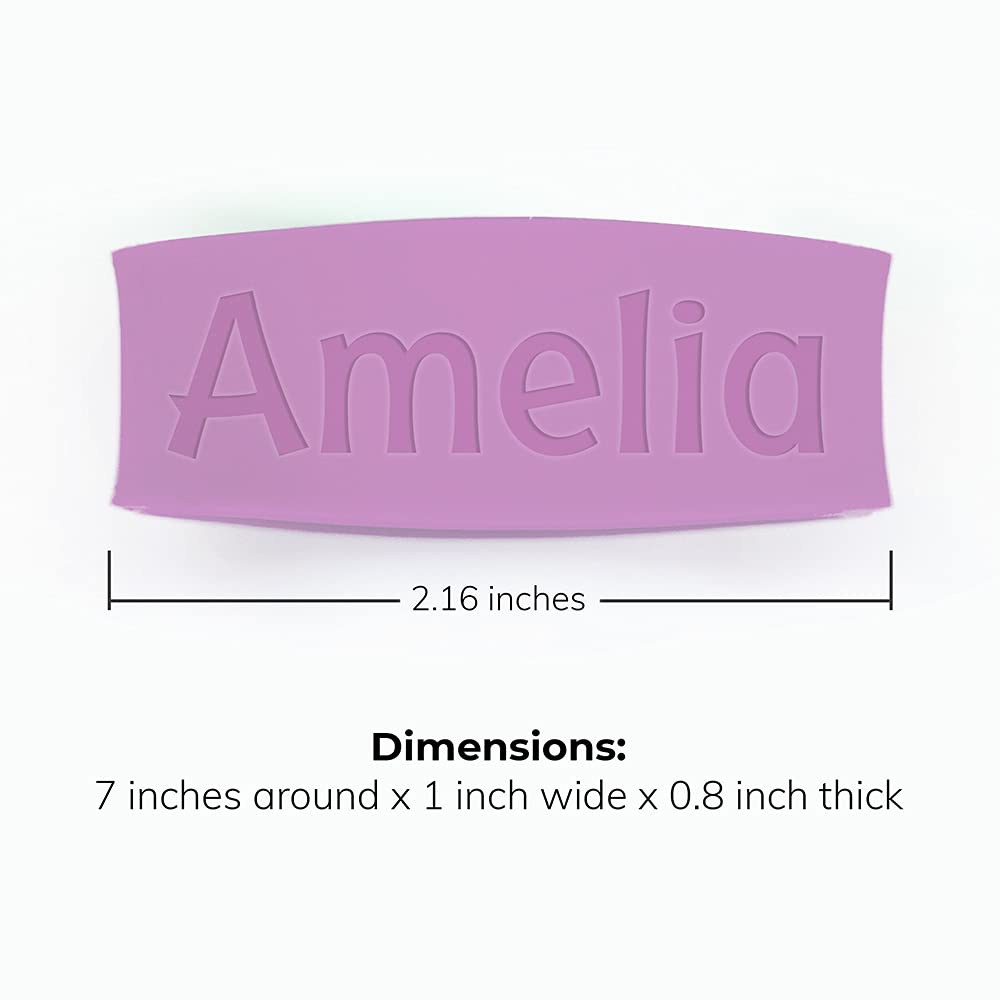Personalized Bottle Bands (Silicone) (Grey, 6 Pack) Mabel's Labels