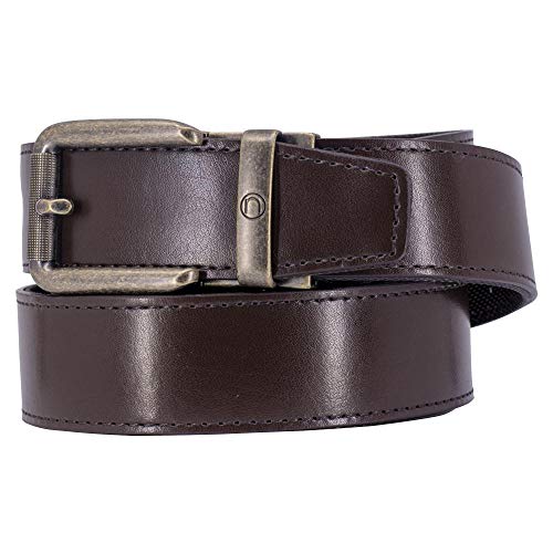 Nexbelt - Belt with No Holes - Rogue Espresso CCW Brown Leather EDC Gun Belt for Men with Ratchet Buckle