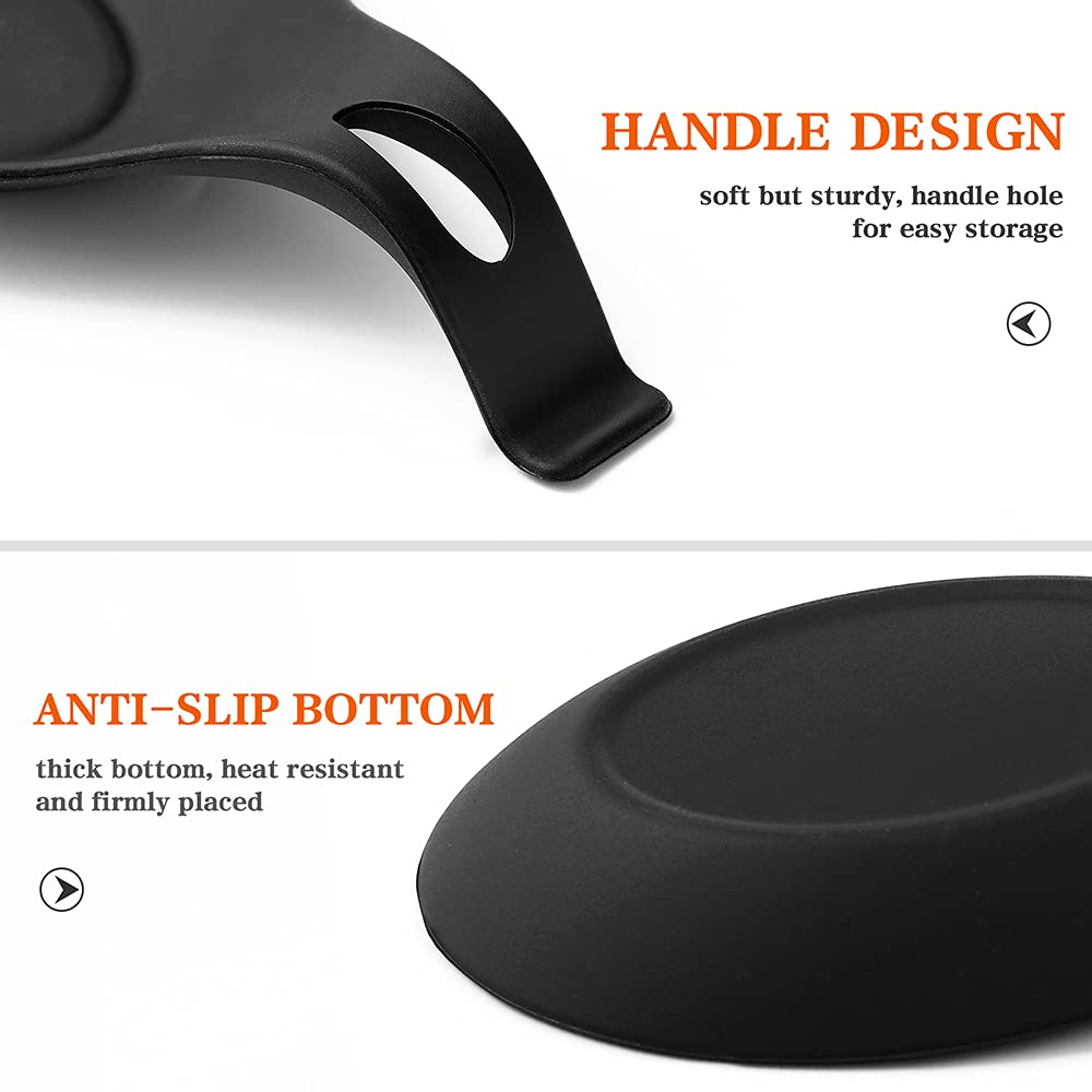 Silicone Spoon Rest Heat Resistant Teabag Tidy Holder Food Grade Cooking Utensil Dish for Cooking Ladle Gray (Gray)