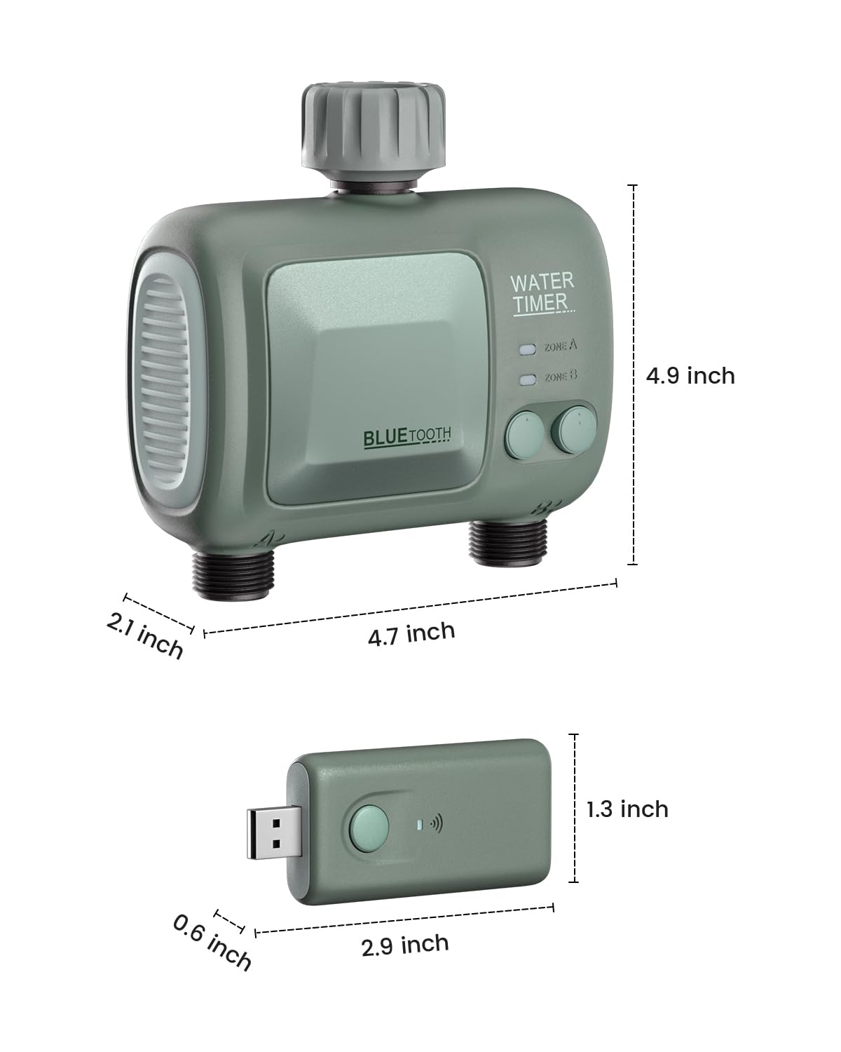 Zefinot WiFi Water Timer for Garden Hose - 2 Zone Hose Timers for Watering, 2 Watering Patterns, Smart Sprinkler Timer System, Irrigation Timer Compatible with Alexa and Google