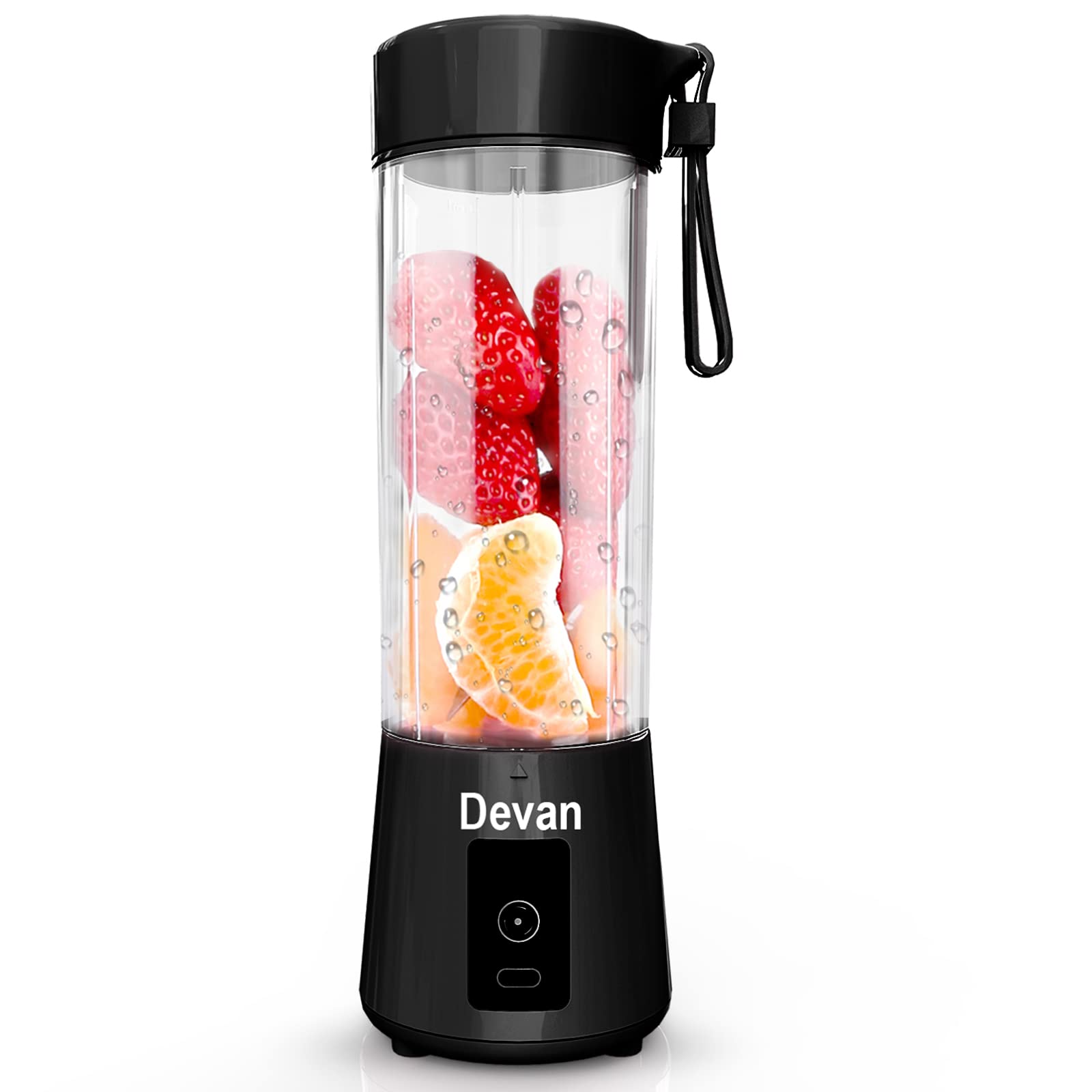 Portable Blender Smoothies Personal Blender Mini Shakes Juicer Cup USB Rechargeable 14oz. (Black)