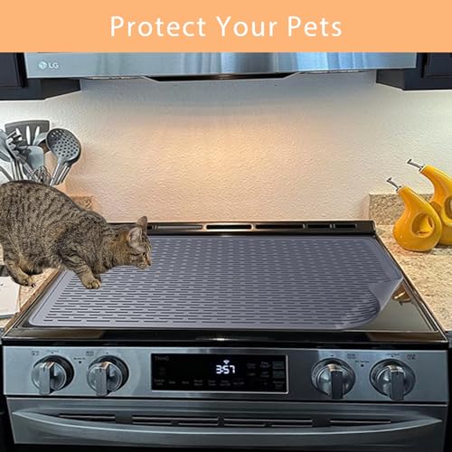 Silicone Stove Top Cover for Electric Stove, 28"x20" Extra Large Silicone Dish Drying Mat,Glass Stove Top Protector for Ceramics,Multipurpose Mat