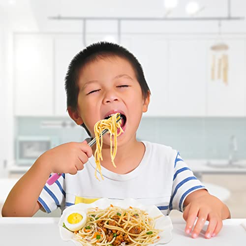 Teach Your Kids How to Use chopsticks with our 2 Pairs of Training Chopsticks for Beginner - Reusable Stainless Steel Kids' Chopsticks Perfect for Learning!（BLUE,PINK）