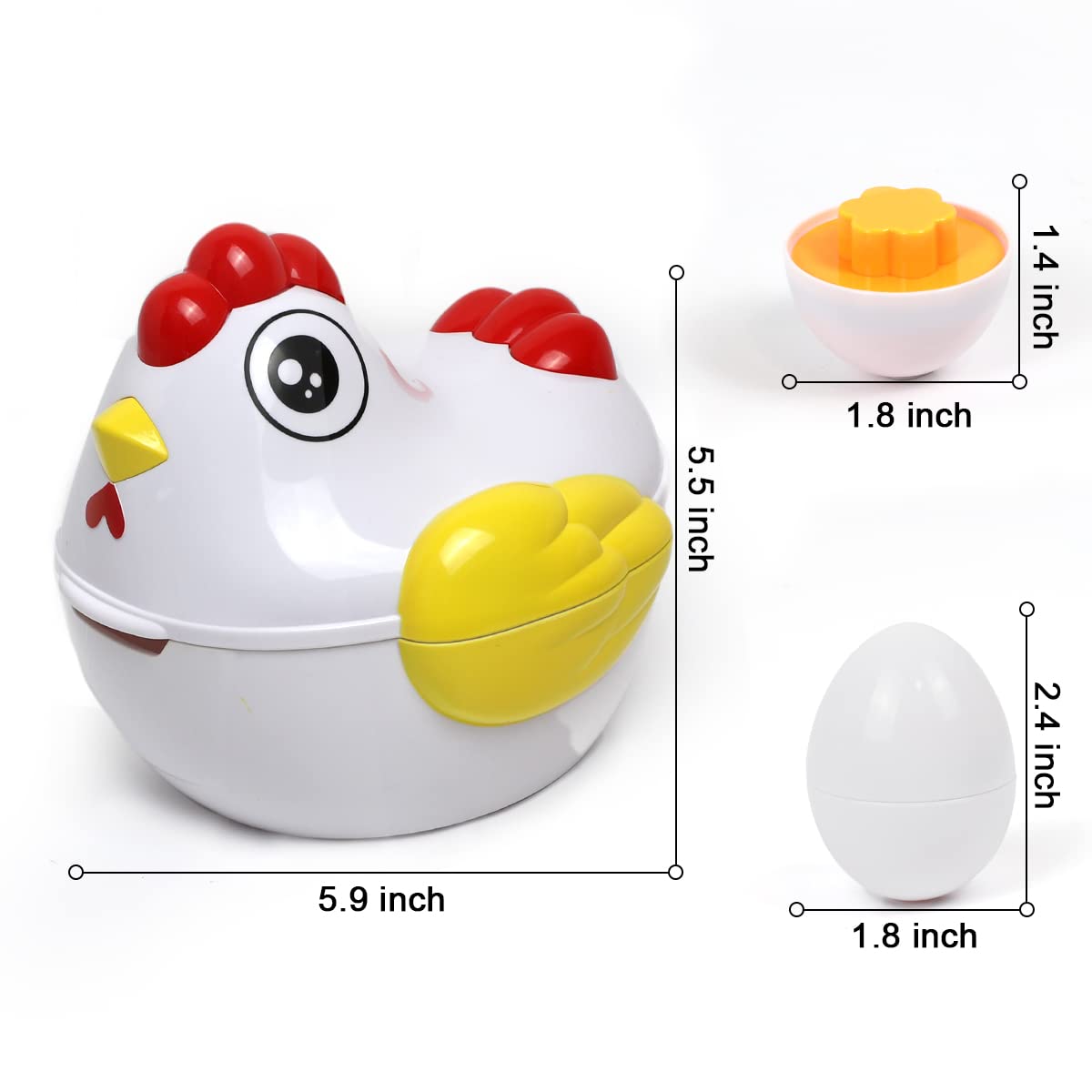 U-Nice Matching Easter Eggs 12 PCS Educational Preschool Game, Color and Shape Recognition Skills, Learning Toy Gift for Toddler 1 2 3 Year Old.
