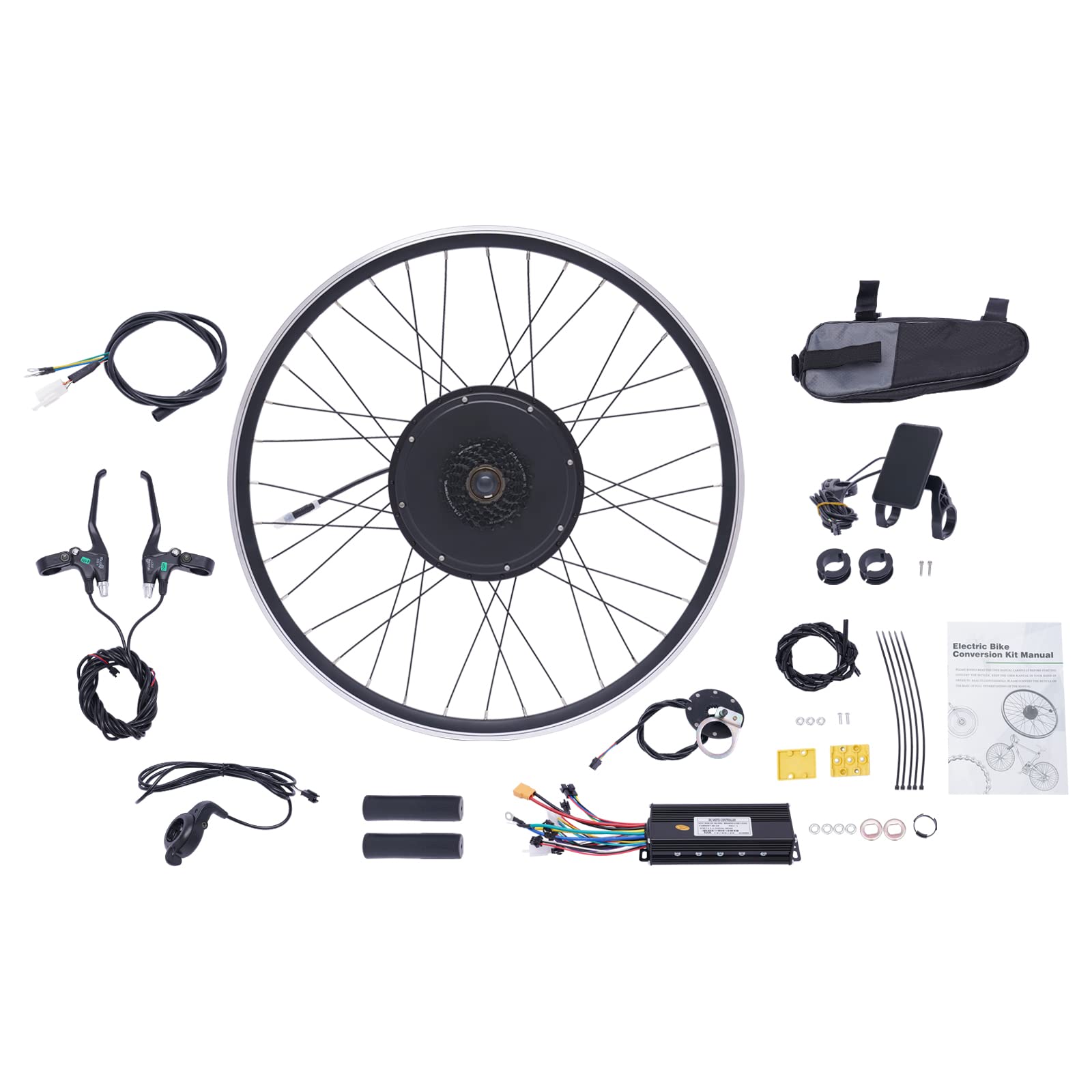 MANULOOT 700C Ebike Conversion Kit E-Bike Rear Wheel Conversion Kit, 48V 1000W Rear Wheel Electric Bike Conversion Kit with LED Display, Brushless Gearless Hub Motor Kit| US Stock