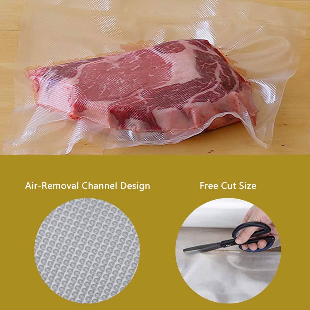 Vacuum Sealer Bags(3 packs)-11" x 16' Rolls Custom-Sized Vacuum Food Saver Bags Great for vac storage, Meal Prep or Sous Vide