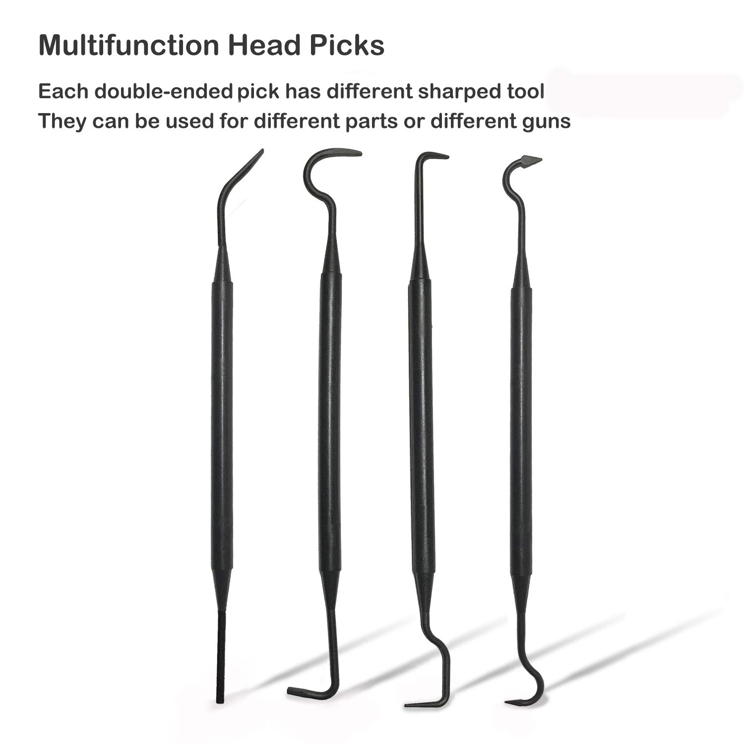 Shoutgun Cleaning Kit Pick Set Tool All Purpose Stainless Steel Ploymer Picks Double-Ended Nylon Brass Steel Brush Set with Case