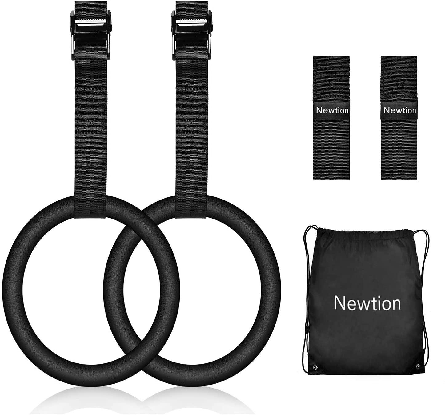 Rowhalf Newtion Professional Gym Rings with 15ft Adjustable Buckle Straps,Exercise Rings for Cross-Training Workout,Gymnastics,Fitness,Bodybuilding, Pull-Ups