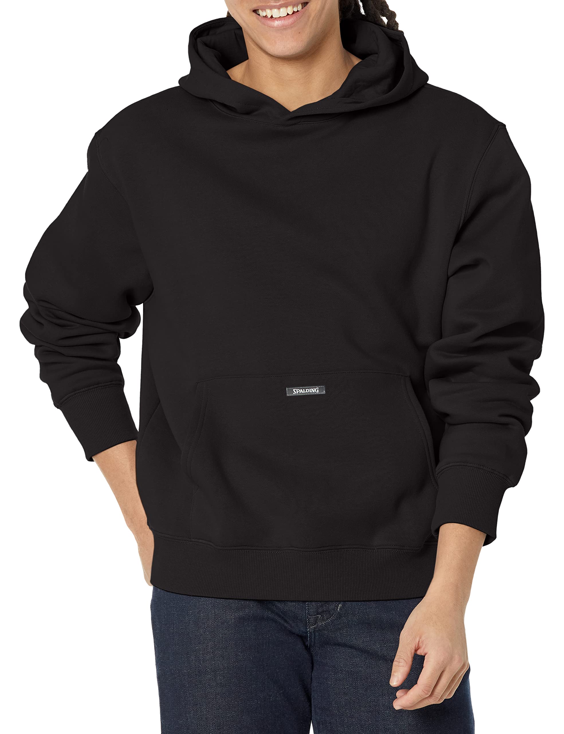 Spalding Men's Fundamental Hoodie, Anthracite Black, XL