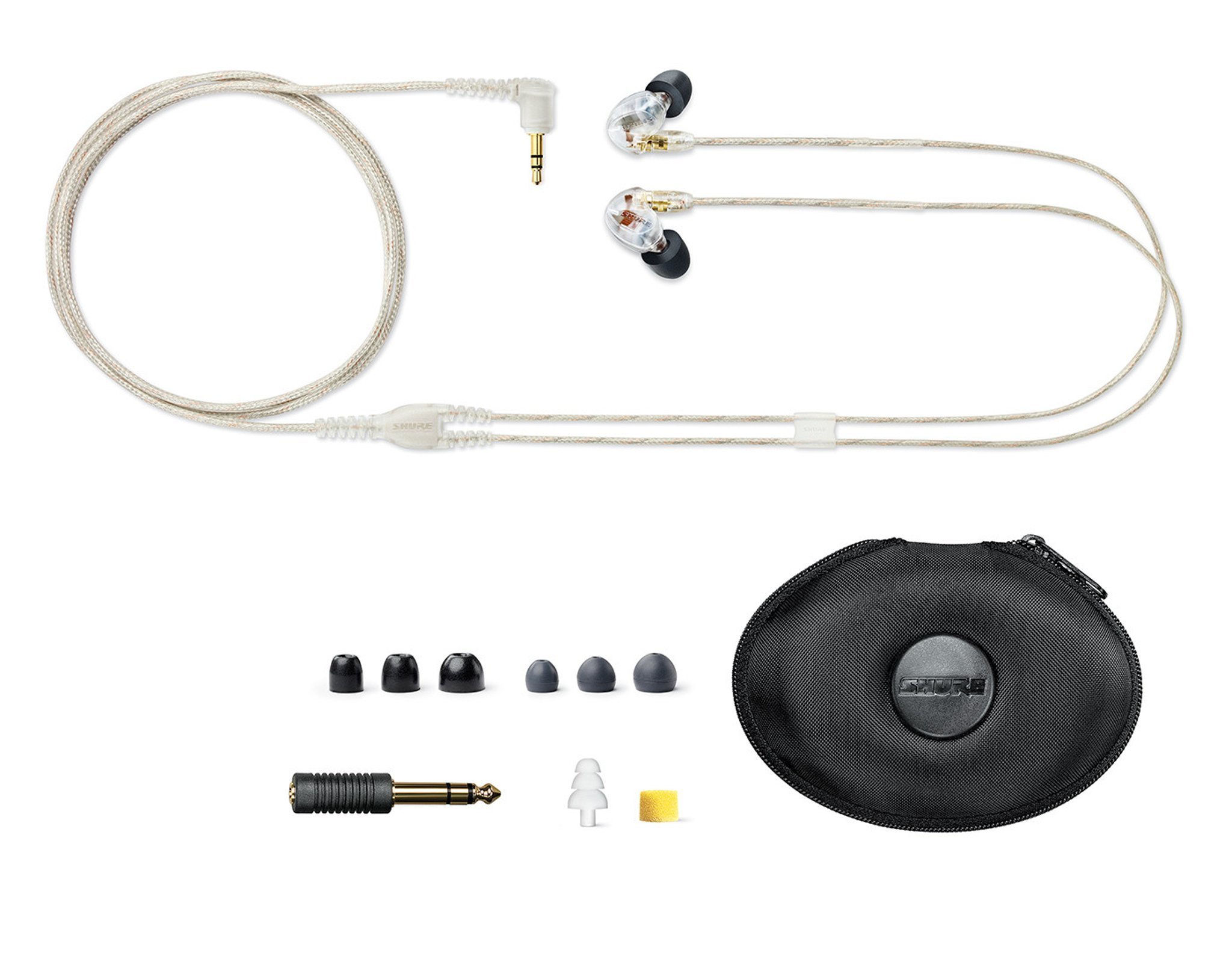Shure SE425-CL Over Ear Professional Sound Isolating Earbuds, Clear Detachable Universal Communication Cable for Detachable Se Sound Isolating Earphones, Black