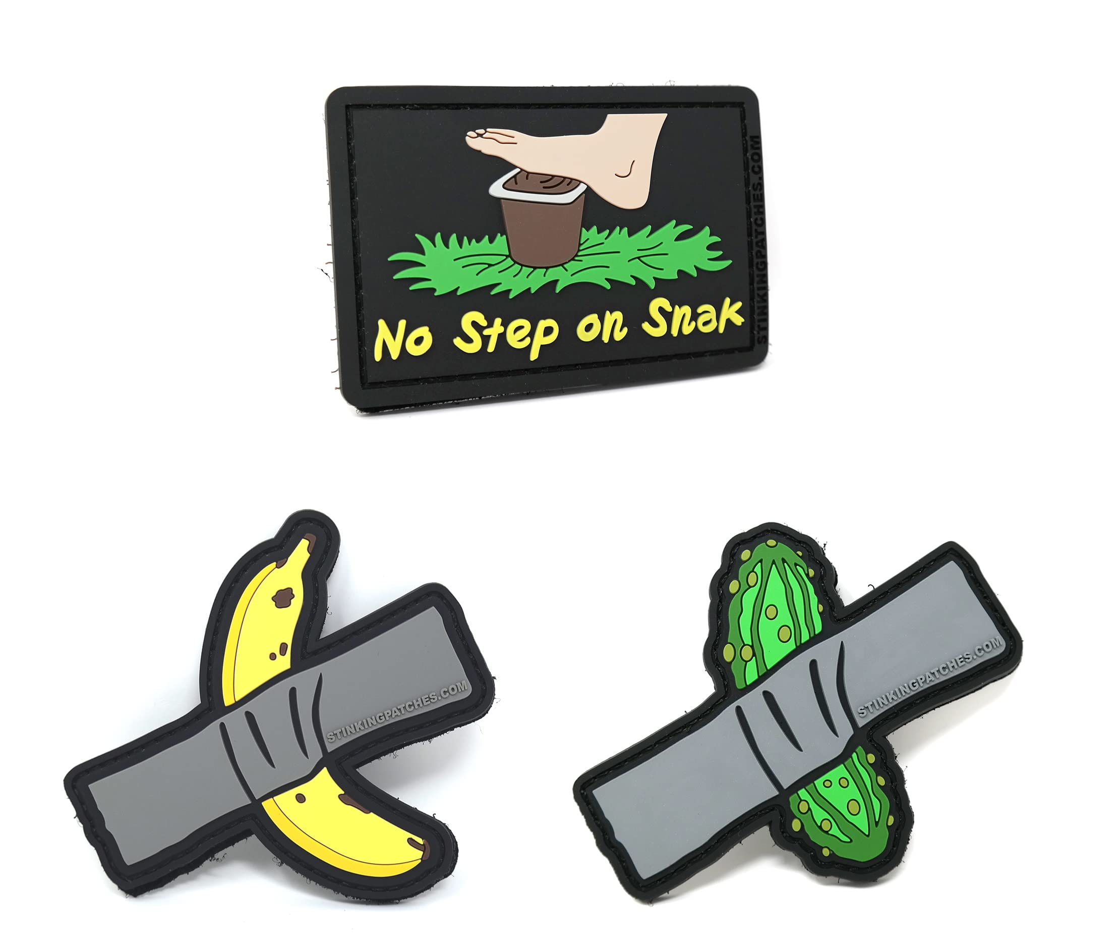Tactical Lunch Bag PVC Patch Bundle - 3 Great Hook and Loop Patches for Lunch Bags