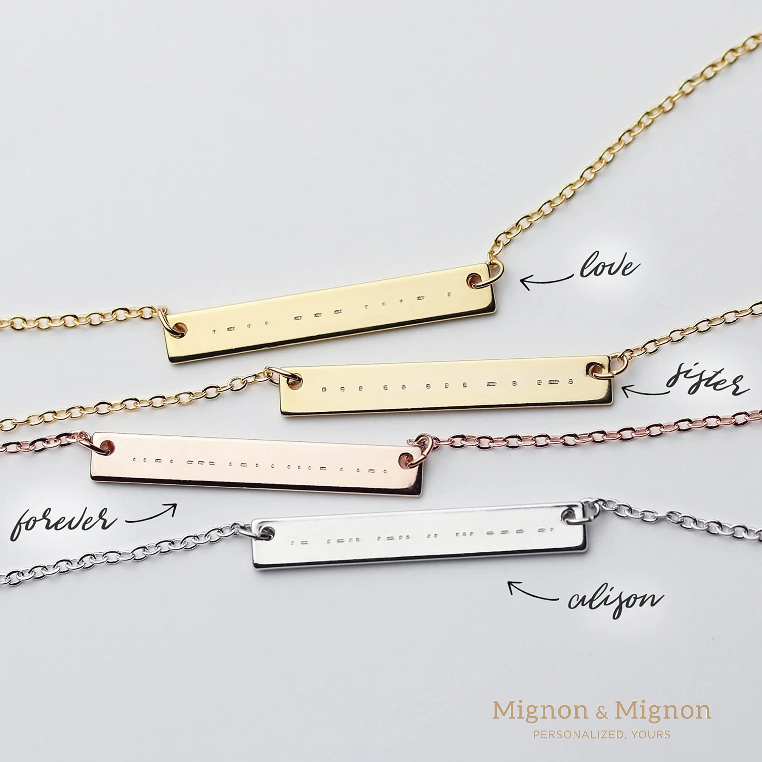 MignonandMignon Morse Code Necklace Jewelry Gift Sister In Law High School Graduation - 9N-MC