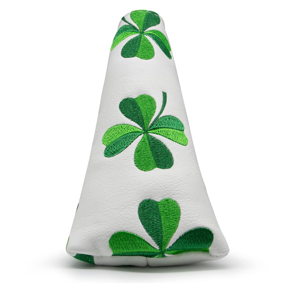 Putter Cover Magnetic - Lucky Clover Embroidery Golf Blade Putter Headcover -Golf Club Head Covers - Synthetic Leather Well-Made Putter Covers Blade