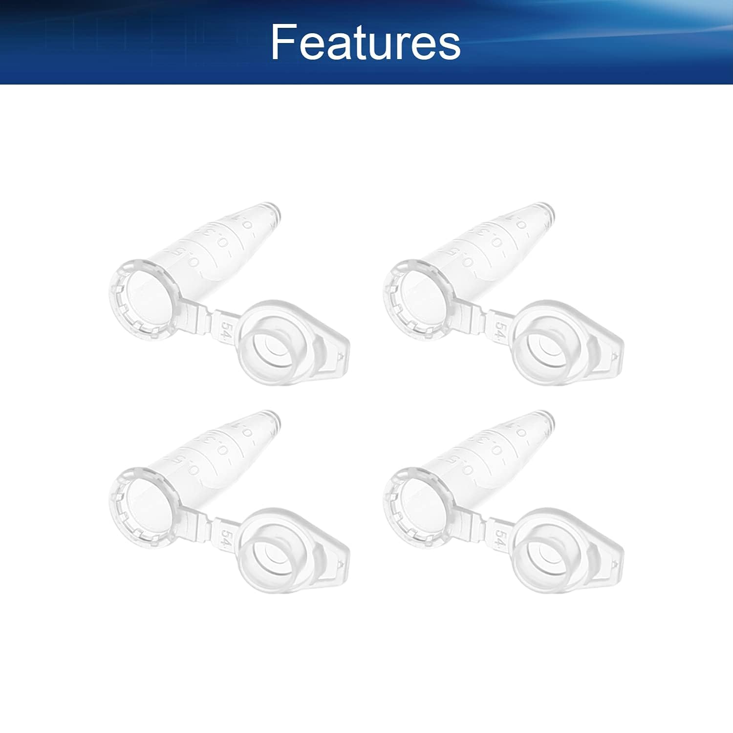 zoomto 0.5ml Microcentrifuge Tubes 2000PCS,Centrifuge Tubes with Attached Lid,Clear Conical Micro Centrifuge,Clear Graduation (2Bag Packs)