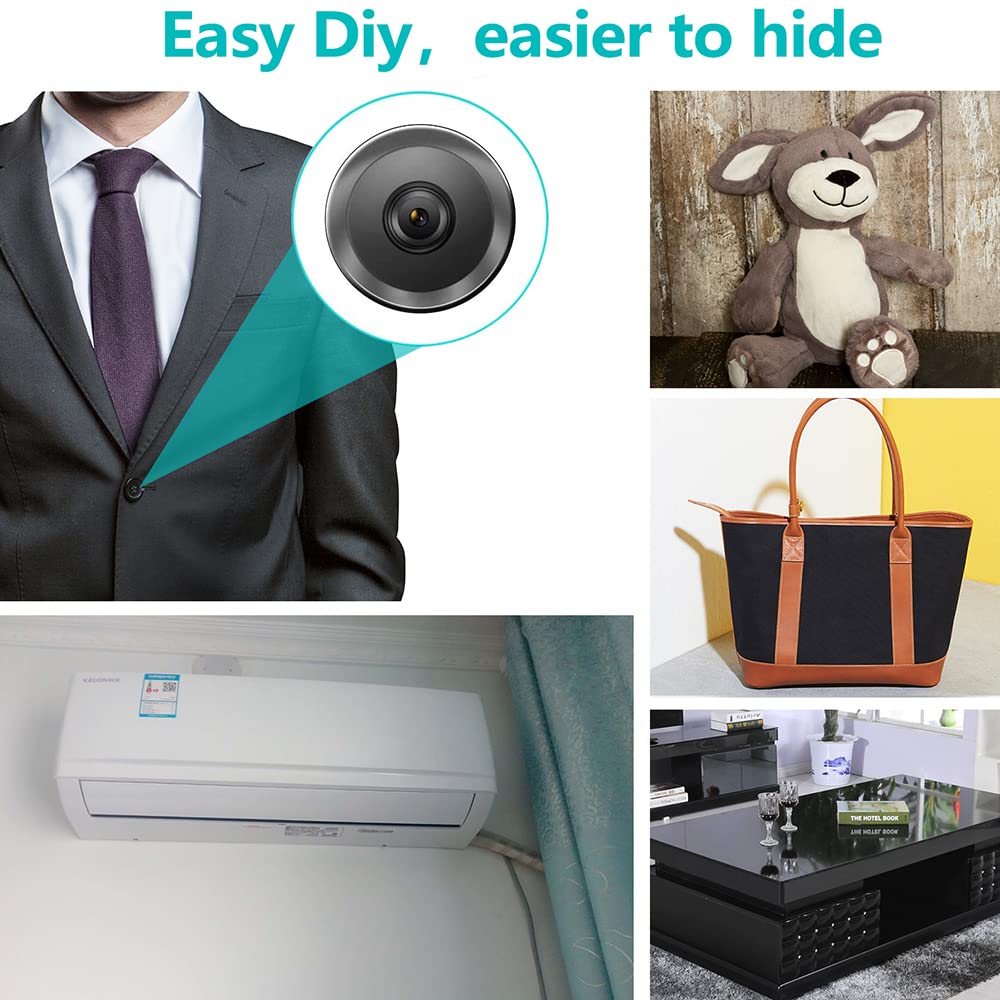 VIULISECTY Spy Camera Hidden Camera, spy Camera WiFi Wireless Camera Nanny Cam with Cell Phone App,DIY Tiny/Covert Camera HD 1080P Video Recorder with Motion Detection for Home Office Indoor