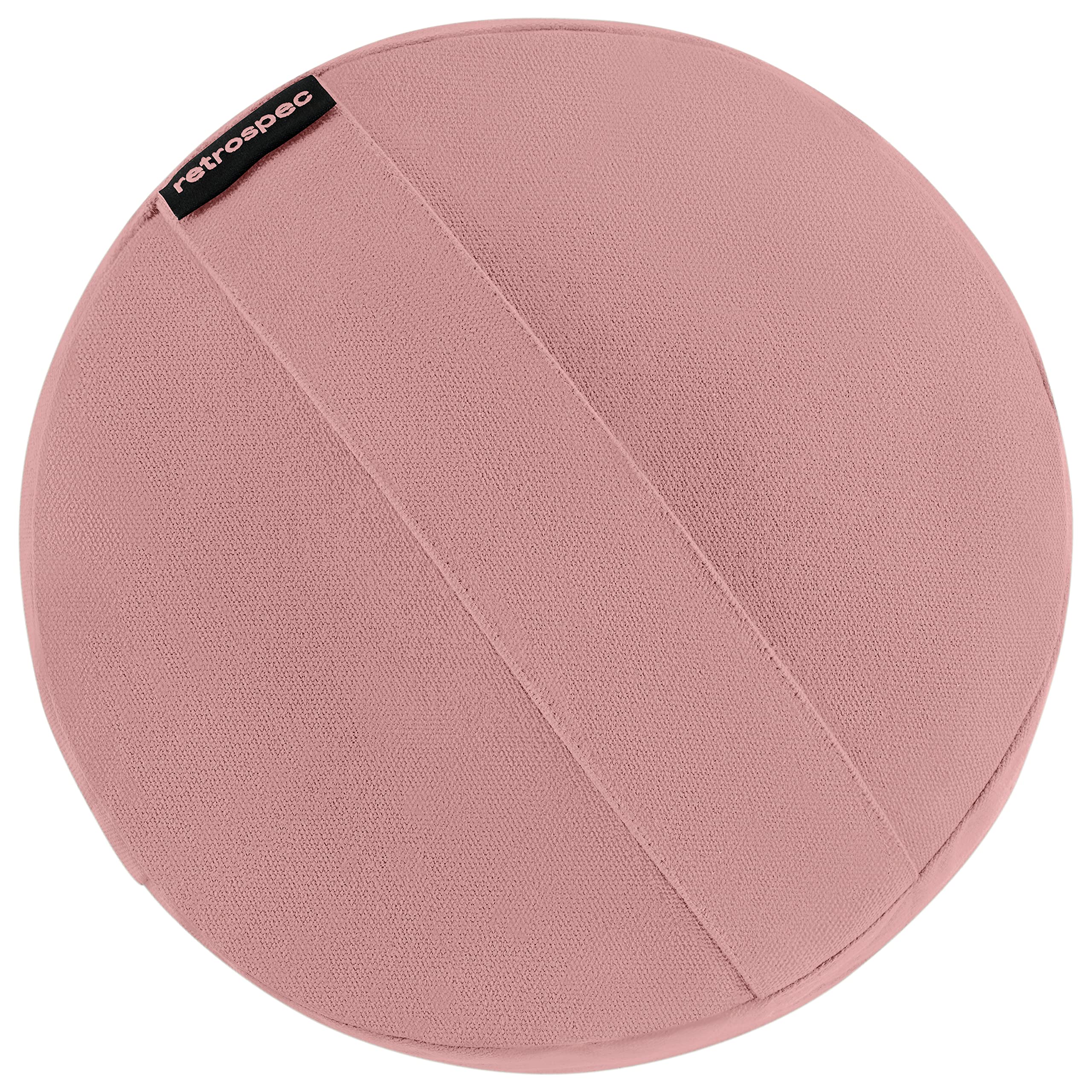 Retrospec Sequoia Yoga Bolster Pillow - Meditation Cushion for Yoga Practices - Includes Machine Washable 100% Cotton Cover & Durable Carry Handle; Round, Blush