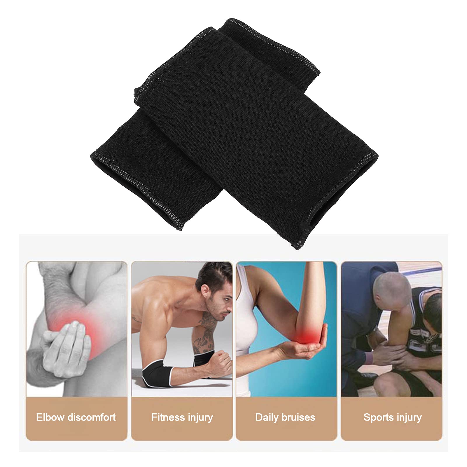 Shanrya Elbow Protectors, Prevent Elbow Injuries During Exercise Elbow Brace Provide All‑round Protection for Outdoors for Sports for Daily Activities for Home