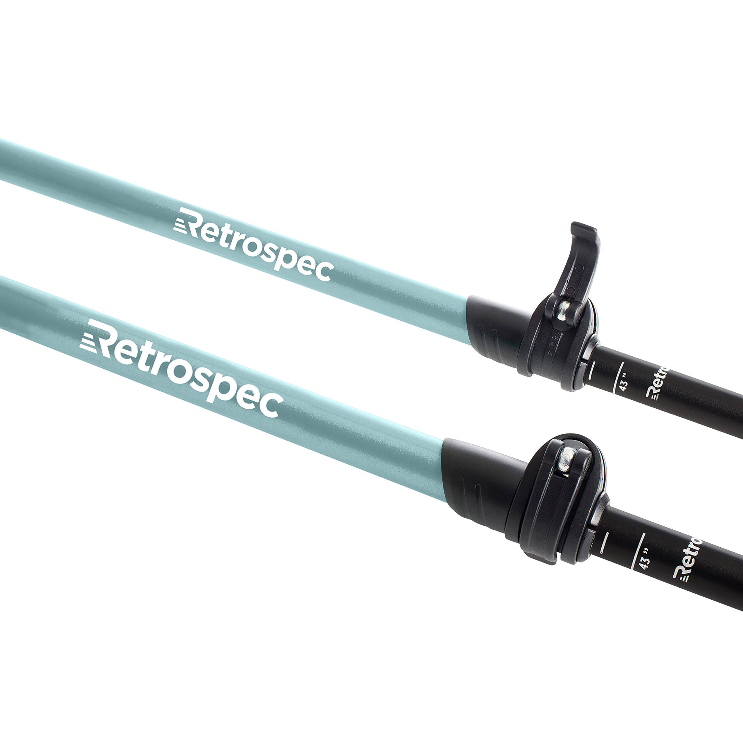 Retrospec Solstice Trekking & Ski Poles for Men & Women - Aluminum w/Foam Grip - Adjustable & Collapsible Lightweight Hiking, Walking & Skiing Sticks - Winter Mint 2020