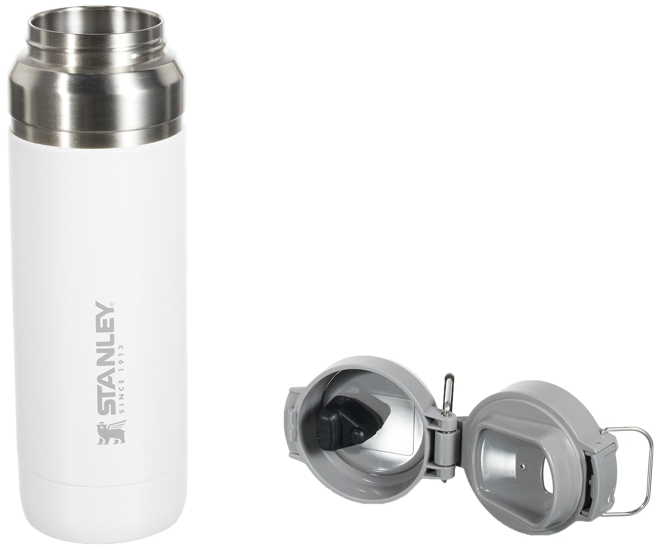 STANLEY Quick Flip Stainless Steel Water Bottle .71L / 24OZ Polar β Leakproof Insulated Water Bottle - Push Button Locking Lid - BPA-Free Thermos Flask - Cup Holder Compatible - Dishwasher Safe