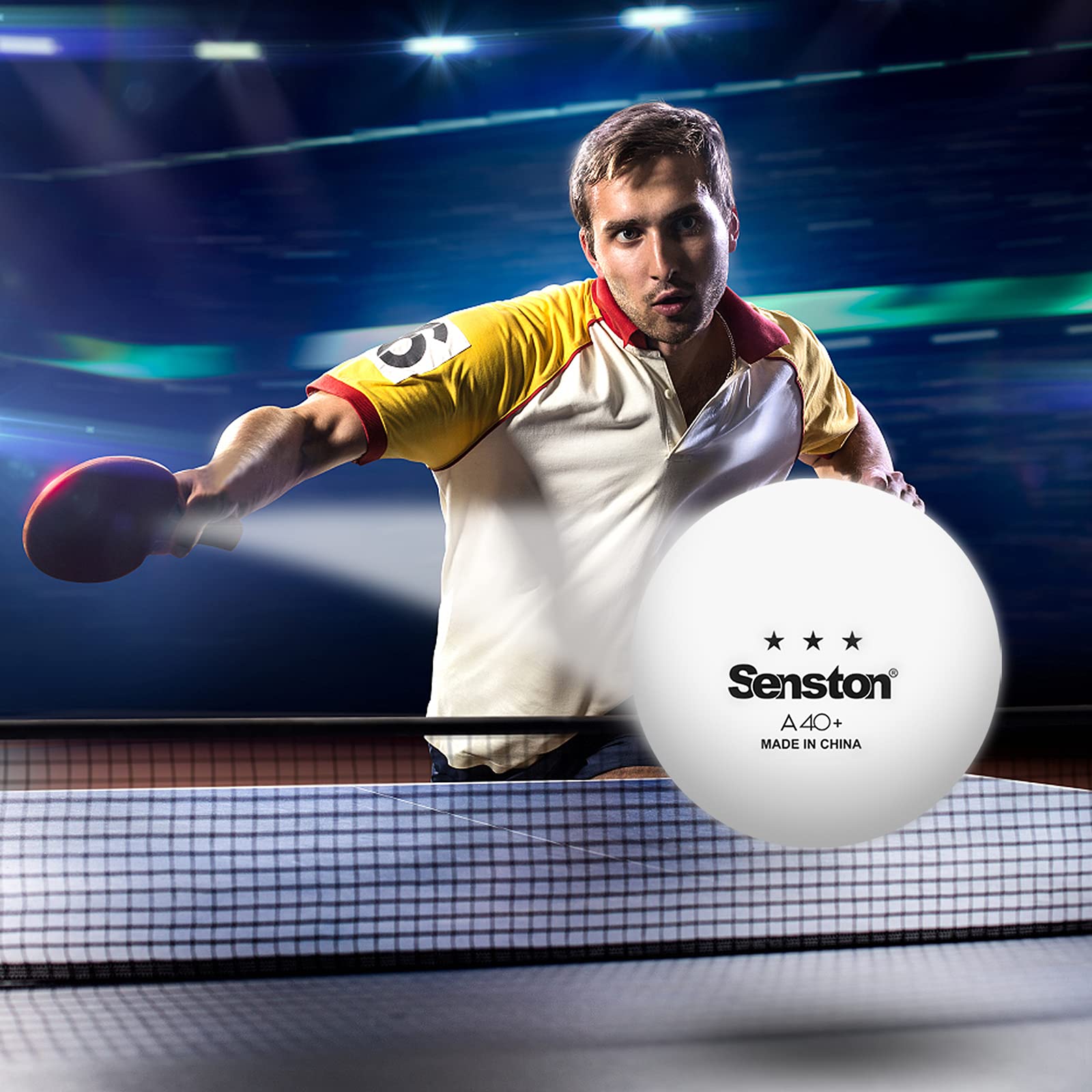 Senston Table Tennis Balls, 3 Star Ping Pong Balls, Official 40mm Size, (Pack of 12 or 24) Advanced Training Ping Ping Balls(White)