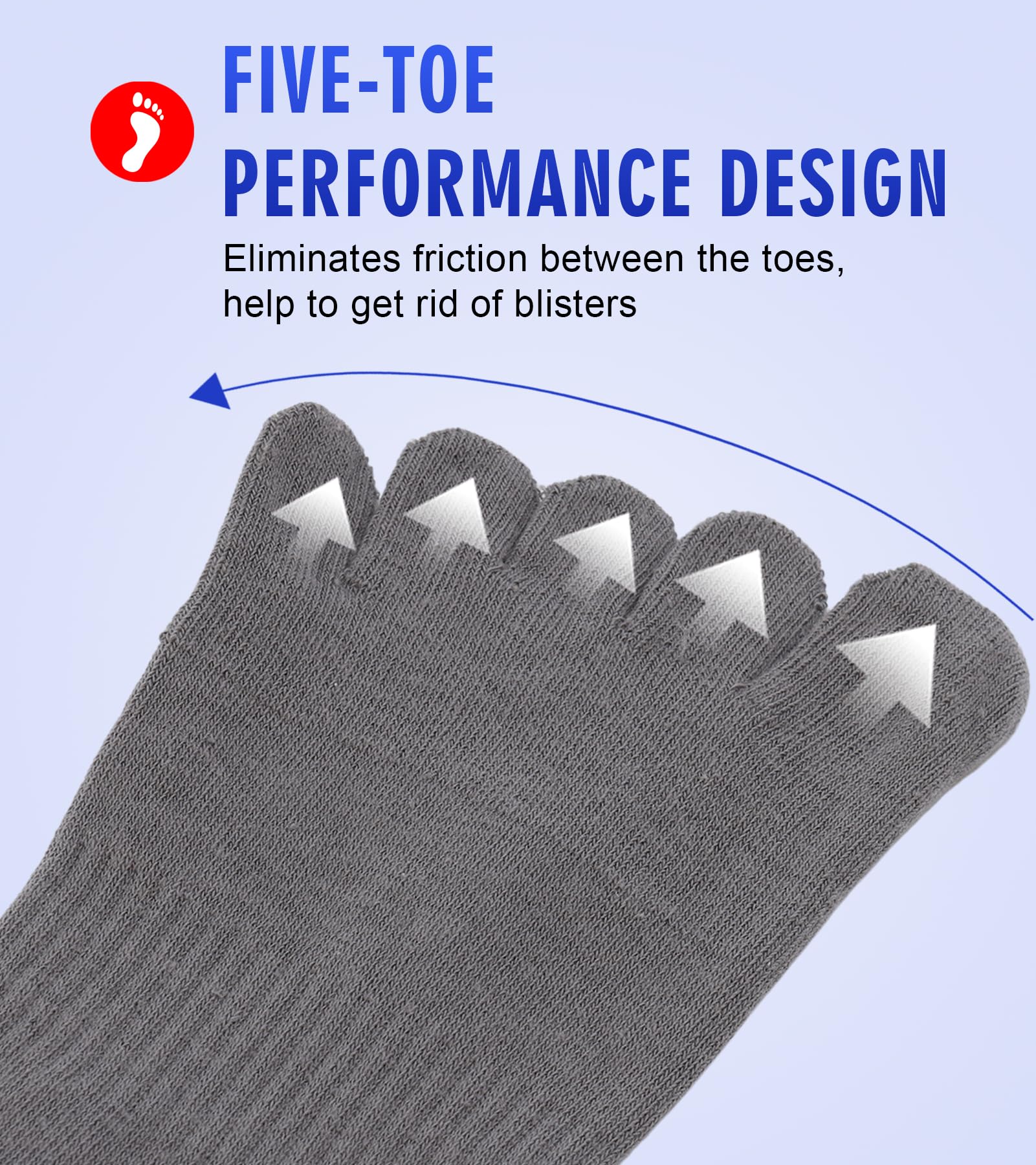 Women Toe Socks Running Wicking 5 Finger Split Toe Crew Cotton Athletic 3 Pack