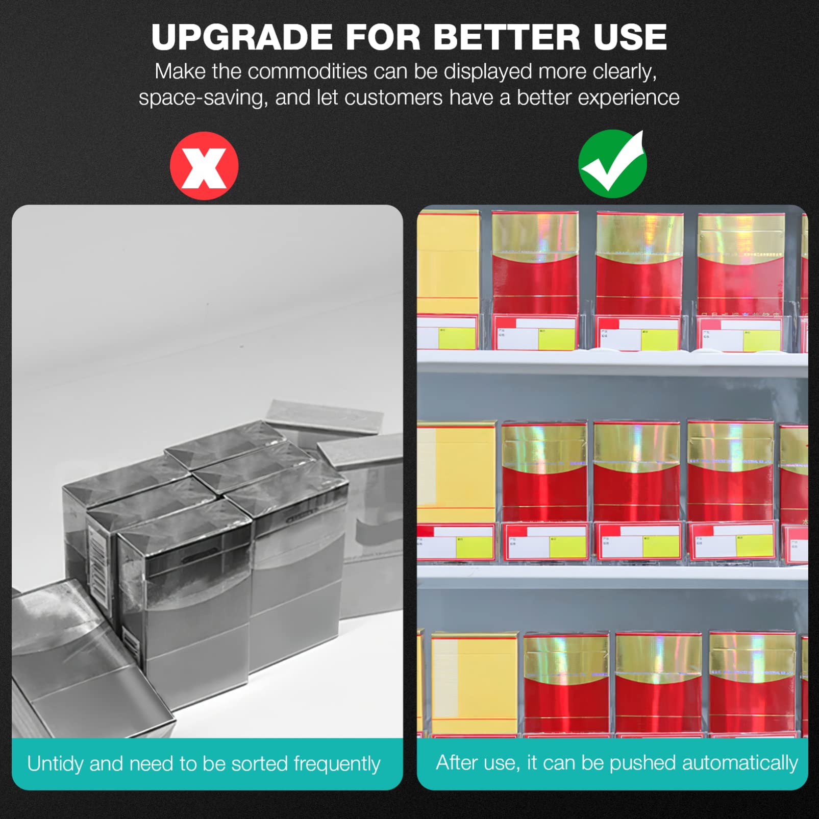 ULTECHNOVO Standing Can Dispenser Bin, Stackable Beverage Drink Pop Soda Can Storage Organizer Basket, Canned Food Holder for Kitchen Pantry Countertop Cabinet