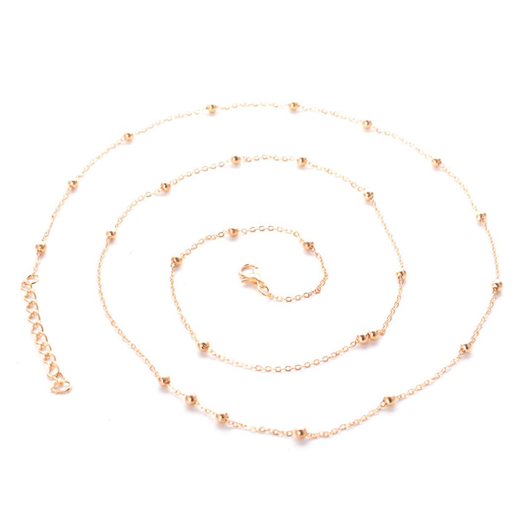 Nicute Boho Waist Chain Simple Belly Chains Summer Beach Body Accessories Jewelry for Women and Girls (Gold)