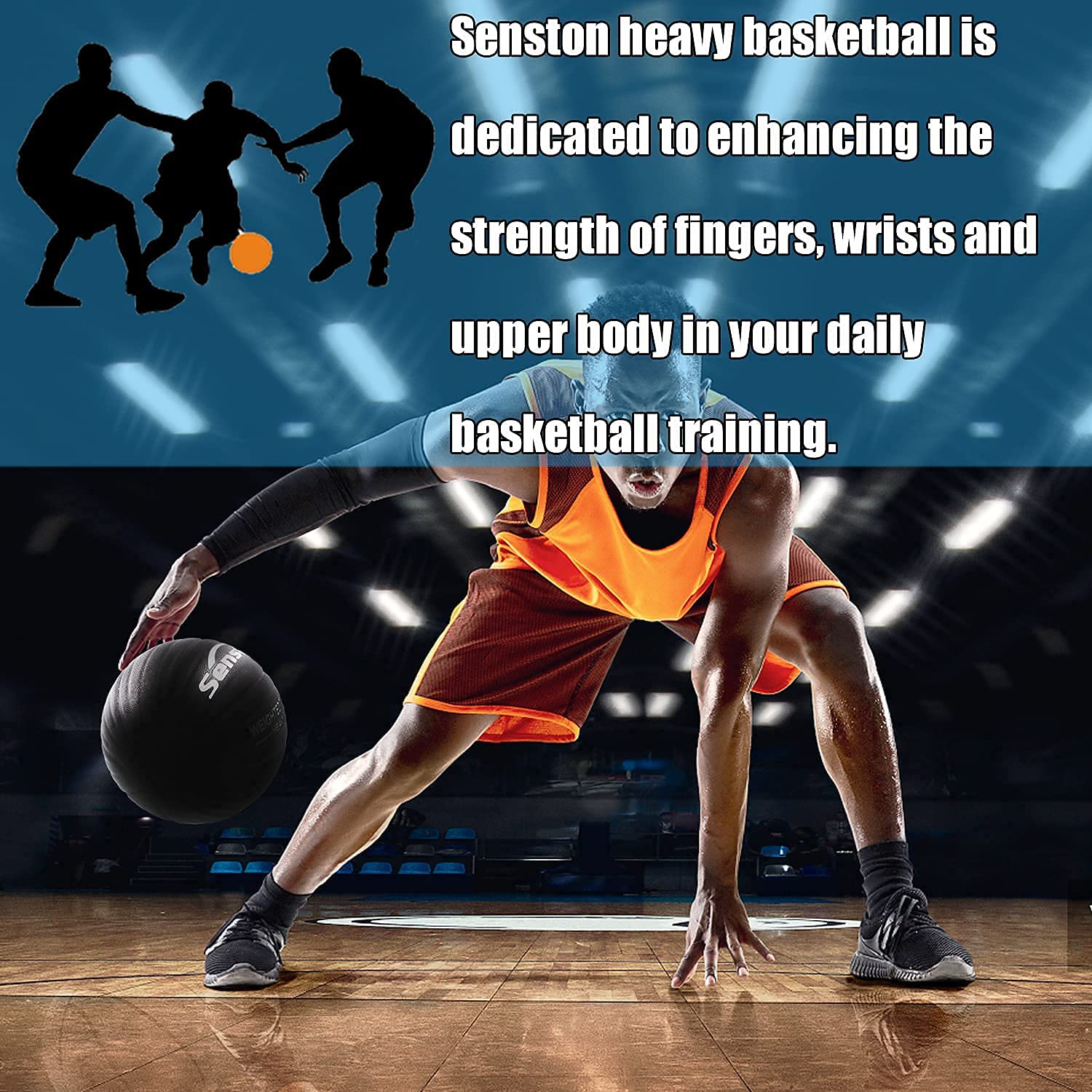 Senston Weighted Control Training Basketball 29.5β for Improving Dribbling and Ball Control Heavy Trainer Basketball Ball Official Size 7β¦