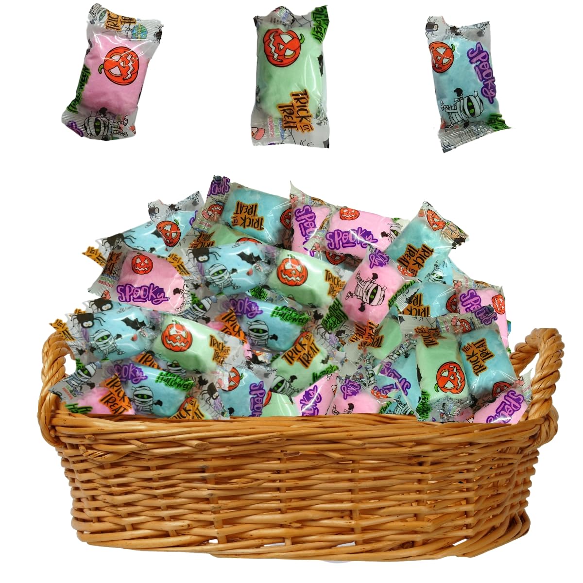 Lupy Lups! Cotton Candy Party Pack 0.5 oz each - Pastel Candy for Stocking, Treats, Party Favors, Buffet table and Piñata (Halloween 24 Pack)