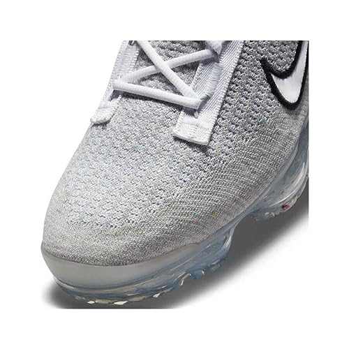 Nike Men's Air Vapormax 2021 Flyknit Sneaker, White/White/Black/Metallic Silver, 9