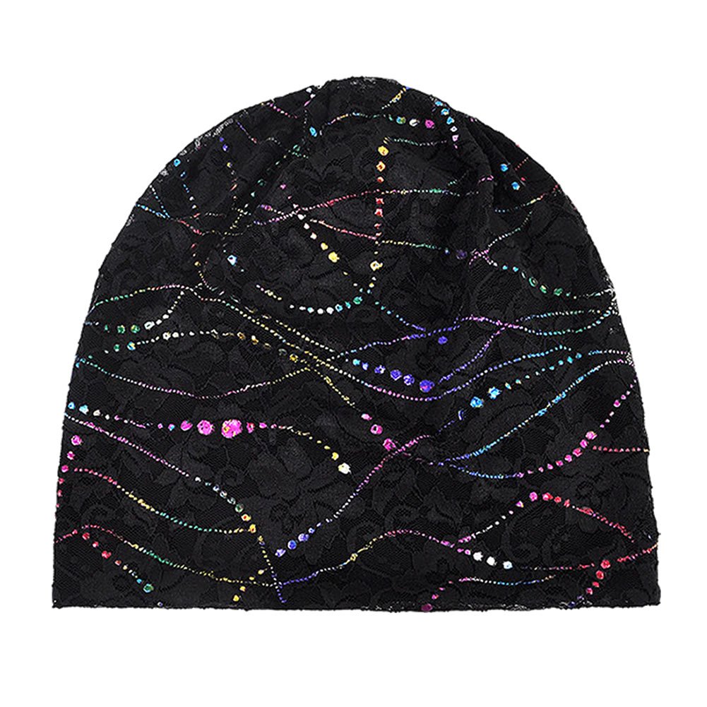 MuYiTai Women Cotton Beanie Chemo Caps for Cancer Patients Pack of 2 Black Beige