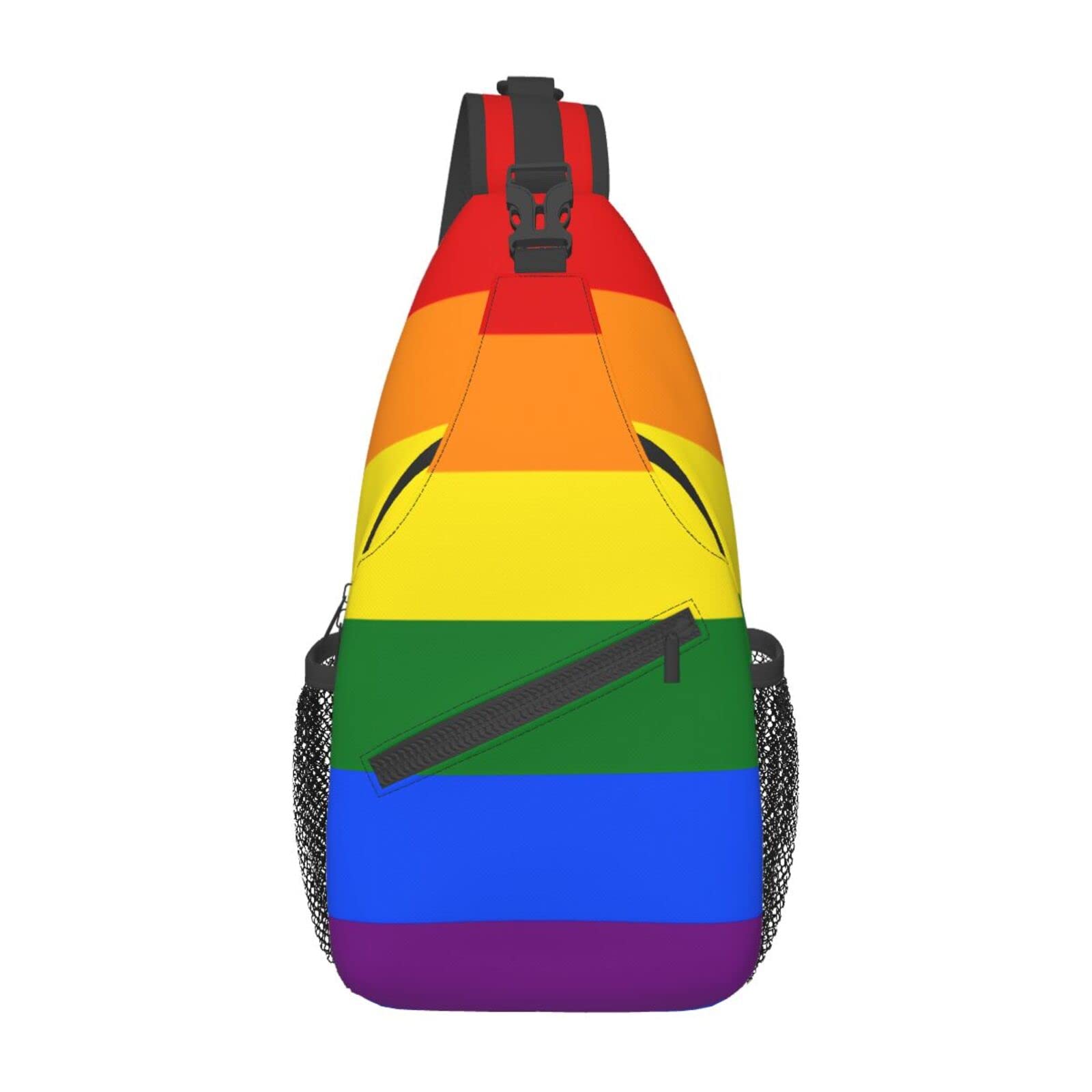 Qurdtt Rainbow LGBT Crossbody Backpack Gay Pride Sling Bag for Men Women Shoulder Chest Bags Gym Sport Travel Hiking Daypack