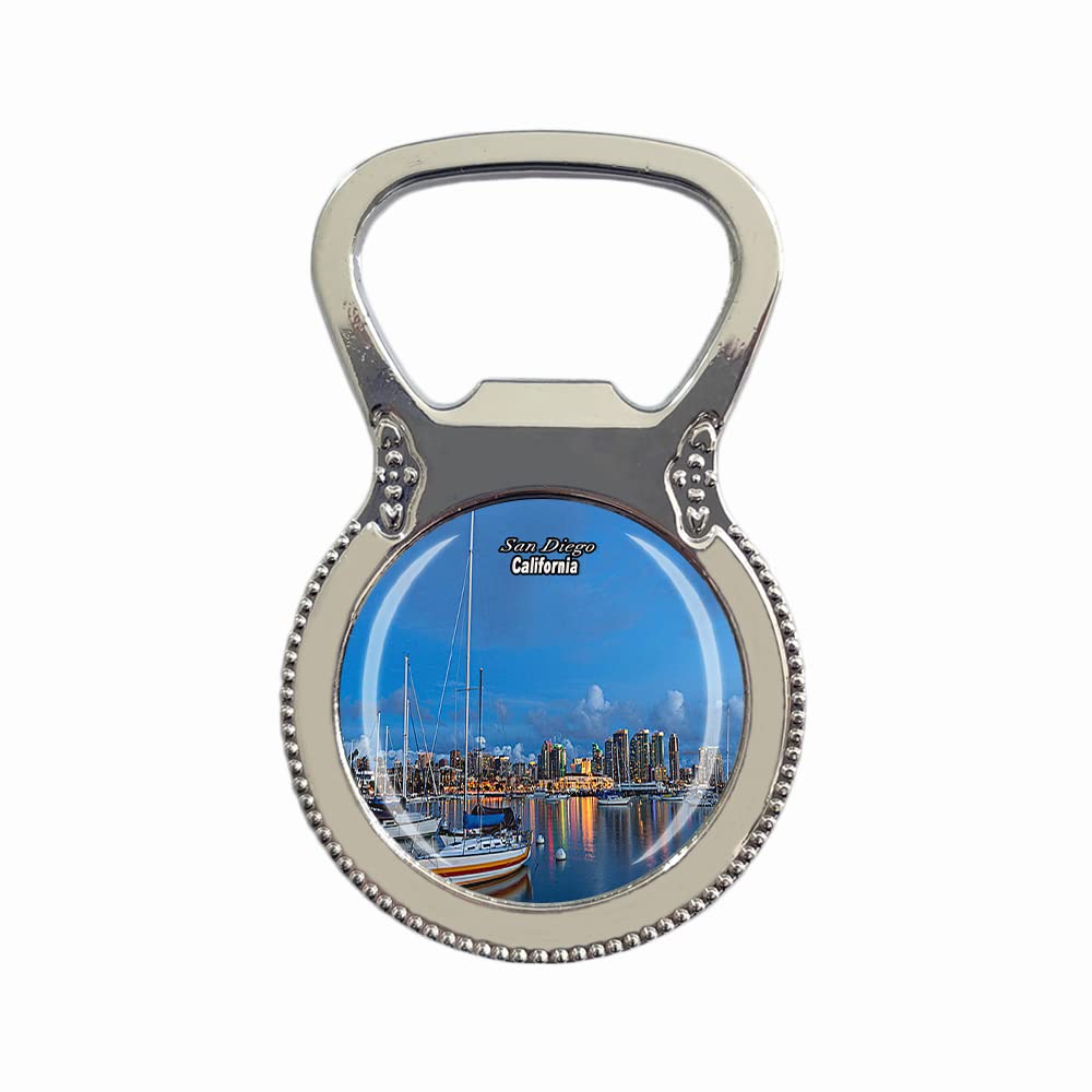 USA 3D San Diego California America Beer Bottle Opener Fridge Refrigerator Magnet Metal Glass Crystal Travel Souvenir Gift Home Decoration