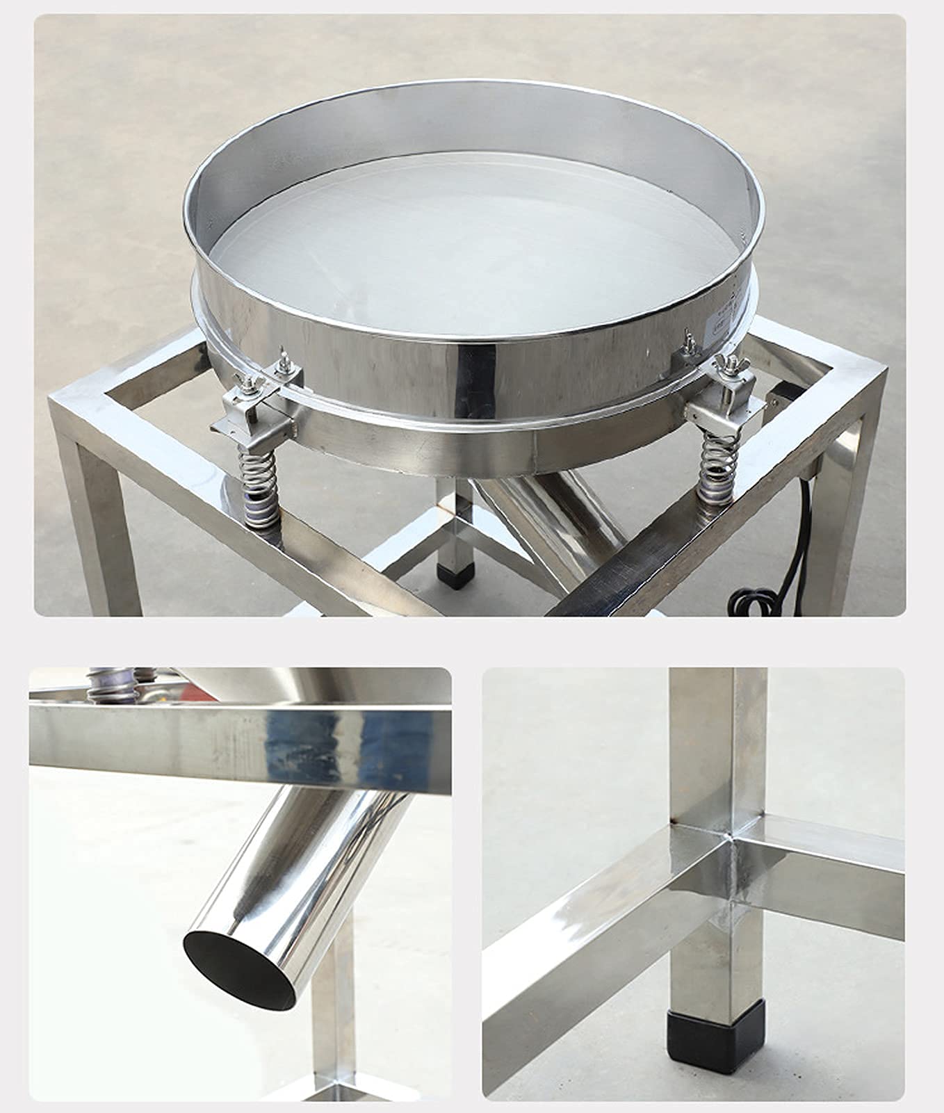 Taishi Commercial Automatic Electric Sifter Shaker Machine,Vibrating Flour Sifter with 19.6" 80 Mesh Sieve Screen for Baking Powder Grain Particles Food Industrial Processing, 110V