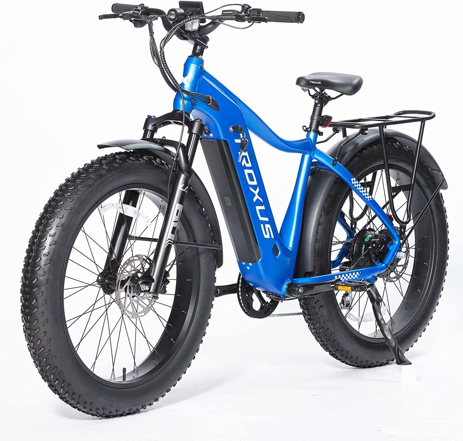 TROXUS Electric Bike Adult Explorer Step Over with 750W Motor, 26"x 4" Fat Tire All-Terrain Ebike (Blue)