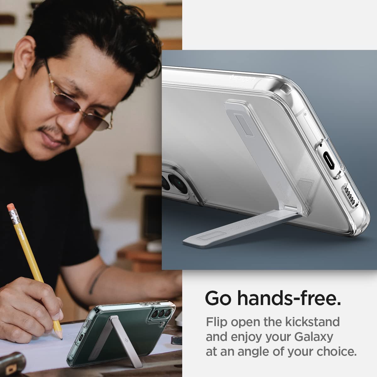 Spigen Ultra Hybrid S Designed for Galaxy S22 Plus Case (2022) - Crystal Clear