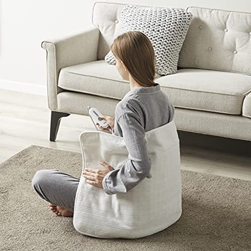 Serta Siena Heating Pad Large Foot Warmer, Soft Sleeve Pocket, Auto Shut Off Multi-Heat Setting Controller, Extra Wide Electric Heated Wrap For Shoulder, Back, Stomach Comfort 35"x20" Ivory