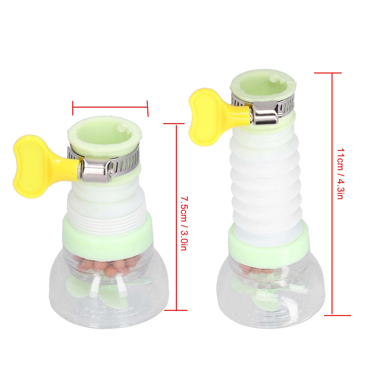 MOUMOUTEN Kitchen Sink Faucet Tap, Foldable Faucet Filter Retractable Kitchen Water Tap Filter, Water Clean Mini Purifier Filter for Home Kitchen Bathroo(Green)
