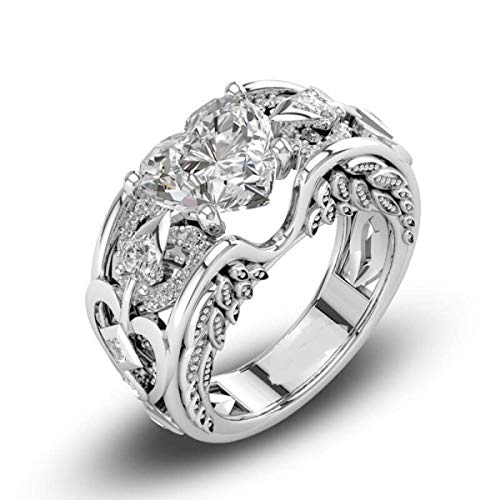 Ultimate Design 2.00CT Heart Cut Lab Created Diamond Eternity Wedding Band Ring 14K White Gold Finish For Women (8)
