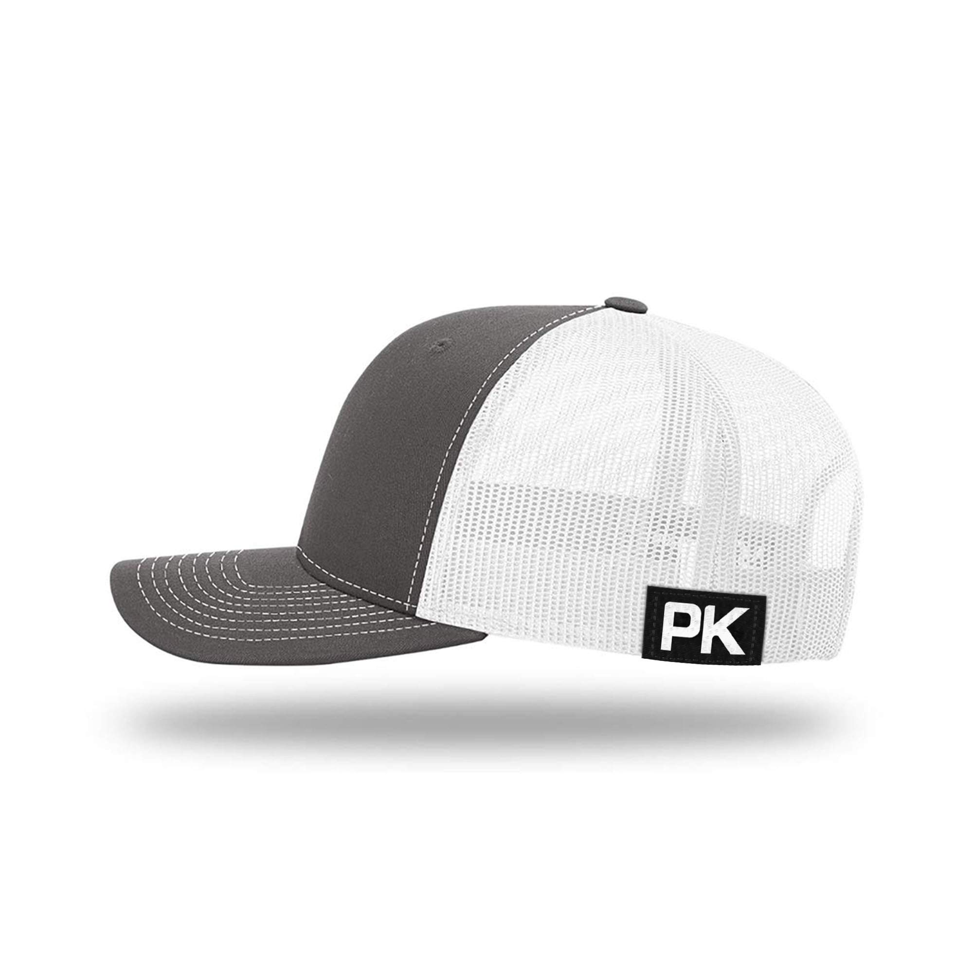 Printed Kicks Don’t Tread On Me White USA Flag Back Mesh Hat DTOM Gadsden Flag Cap Snake (Charcoal Front/White Mesh)
