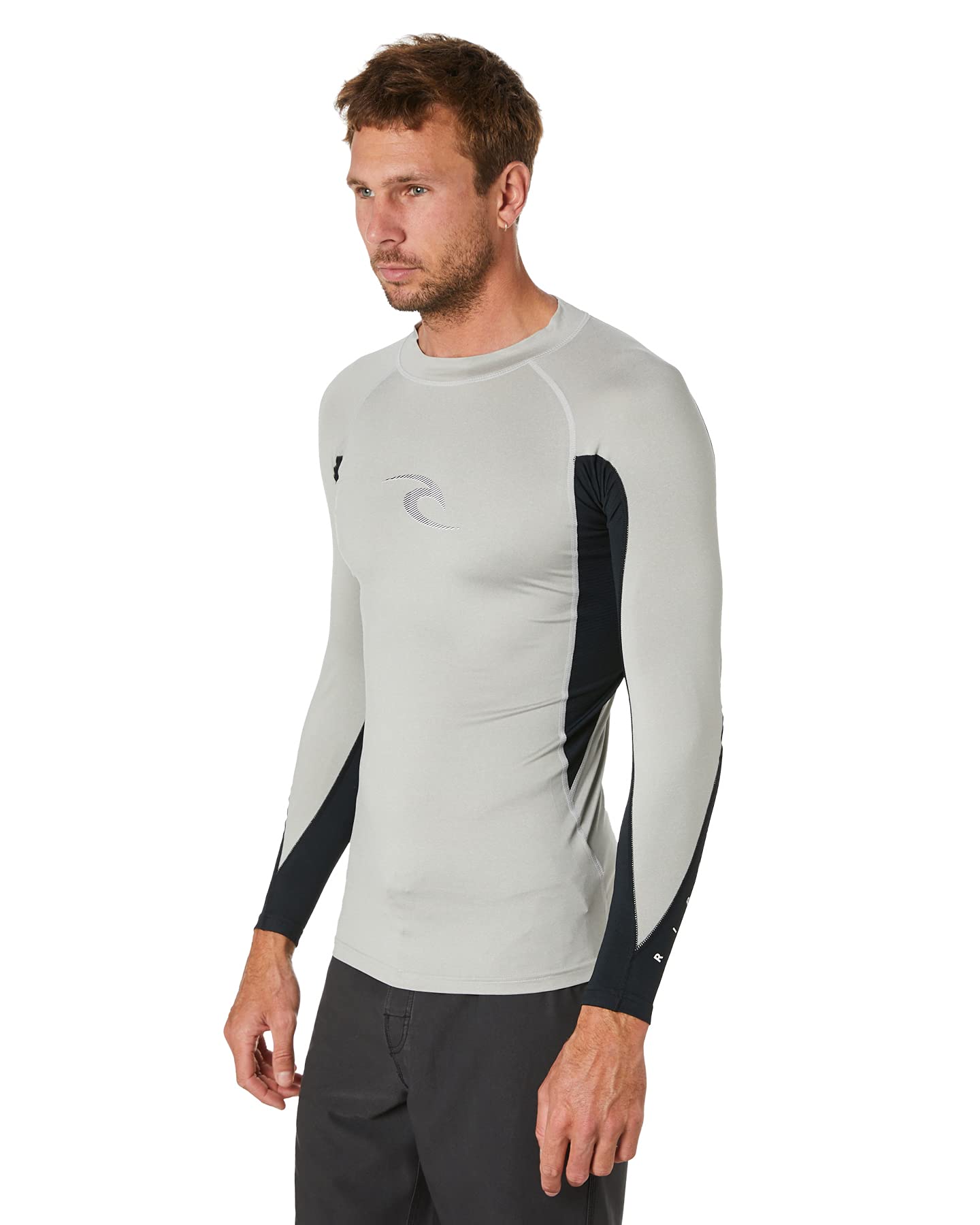 Rip Curl Waves Performance Long Sleeve UV Rashguard Light Grey Marled MD