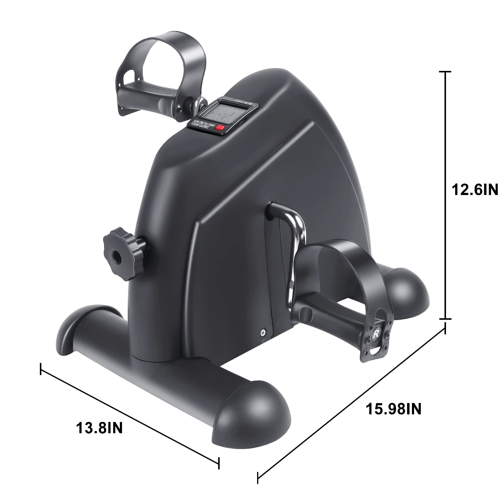 YSSOA Pedal Exercise Bike, Under Desk Bike Pedal Exerciser, Portable Mini Exercise Bike for Arms and Legs Workout, Resistance Adjustable, Lightweight Size for Saving Space,Black