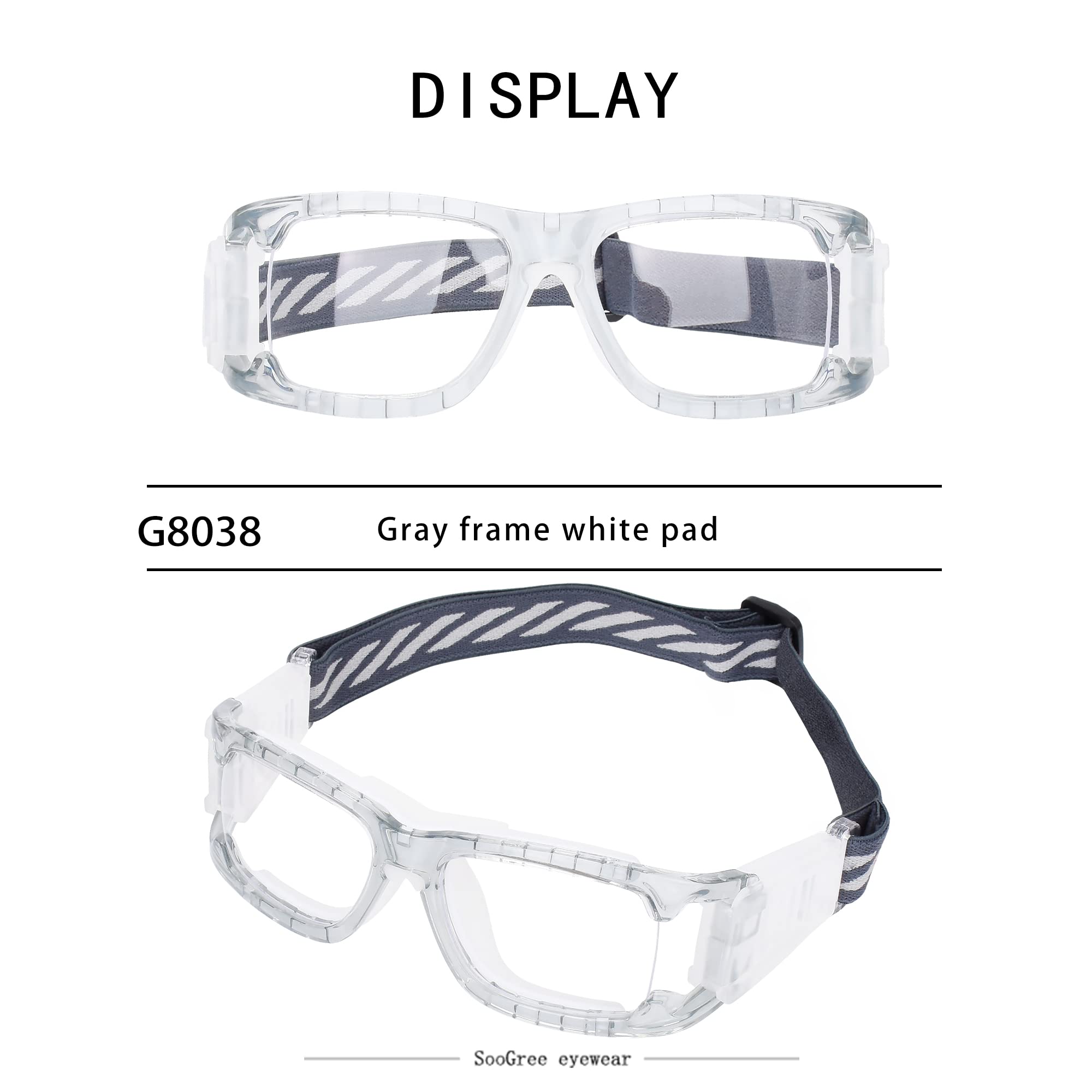 SooGree Sports Goggles Glasses Men Racquetball Basketball Football Eyewear Protective Glasses Shock Collision Lens Replaceable