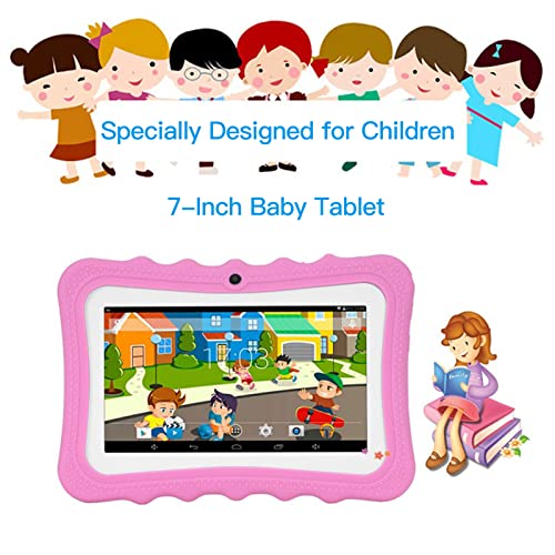 ZSEM Children Tablet 7 Inch Display Screen Dual Camera Quad-core WiFi Version Early Educational Learning Hine Gift for Toddlers Children