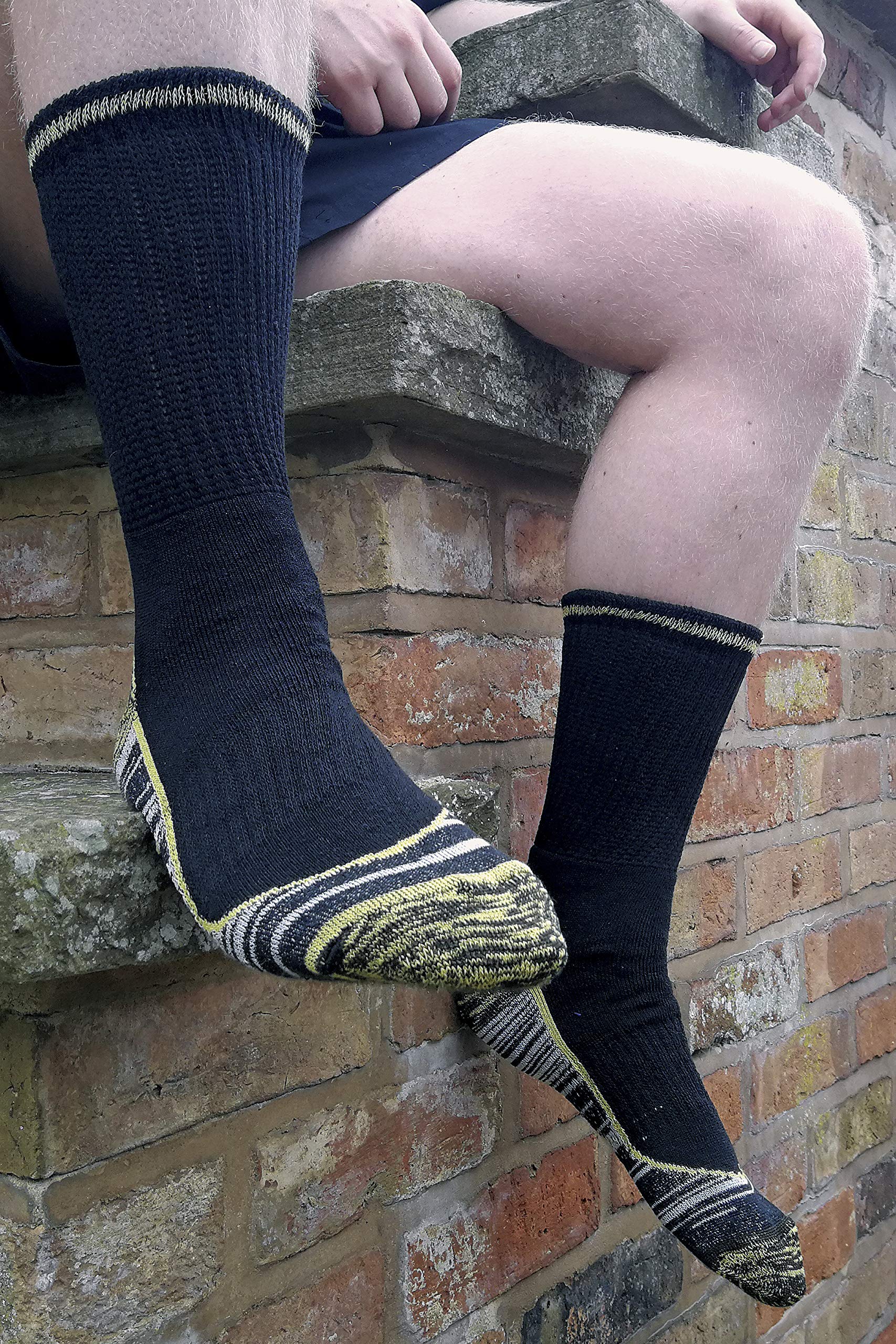 Mens Anti Sweat Moisture Wicking Summer Bamboo Work Socks for Steel Toe Boots (7-12 US, 3 Pack (BWS))